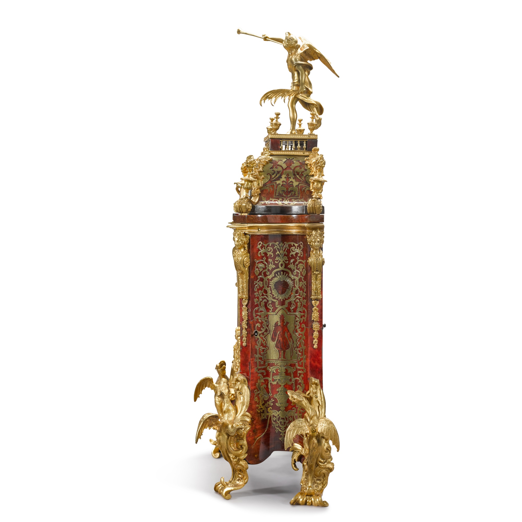 A Louis XIV-style gilt-mounted turtleshell boulle table clock, circa ...