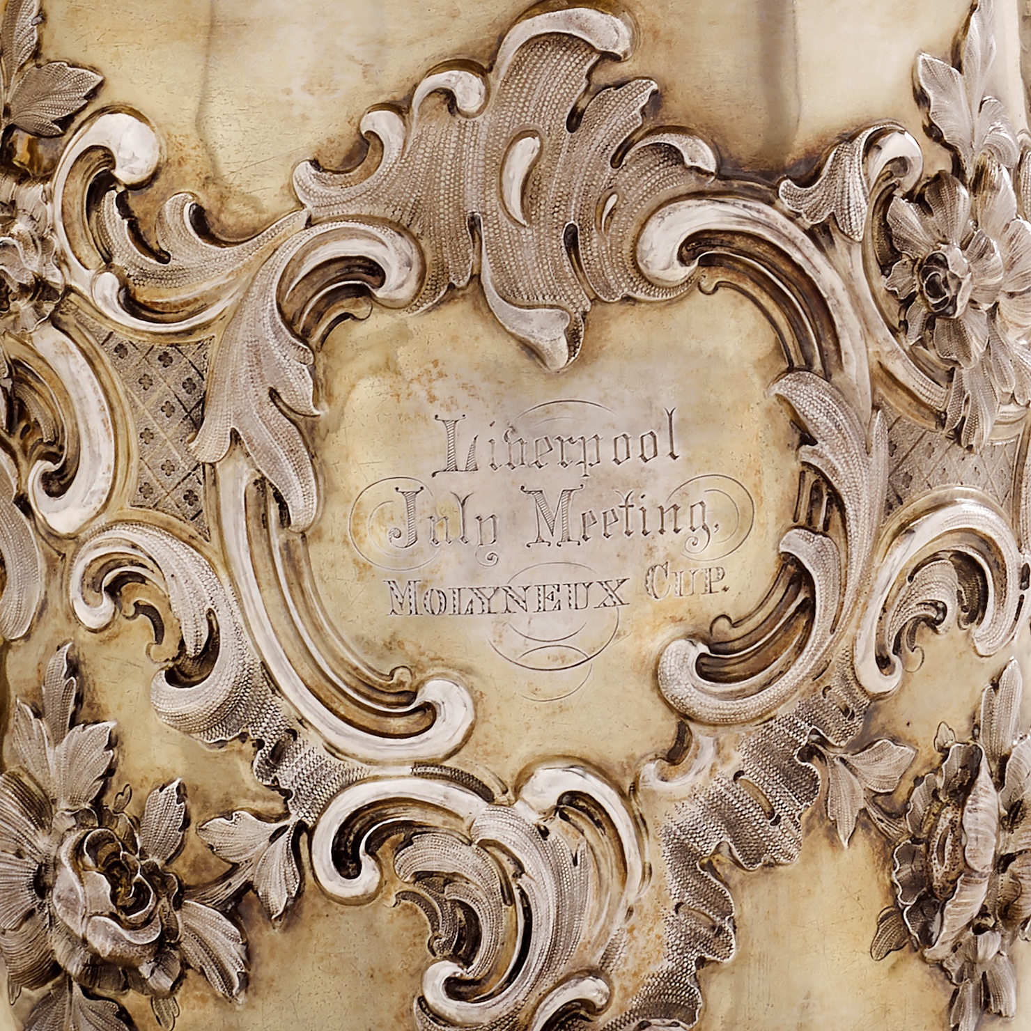 The Molyneux Cup, Liverpool Races, July 1861. A large Victorian silver ...