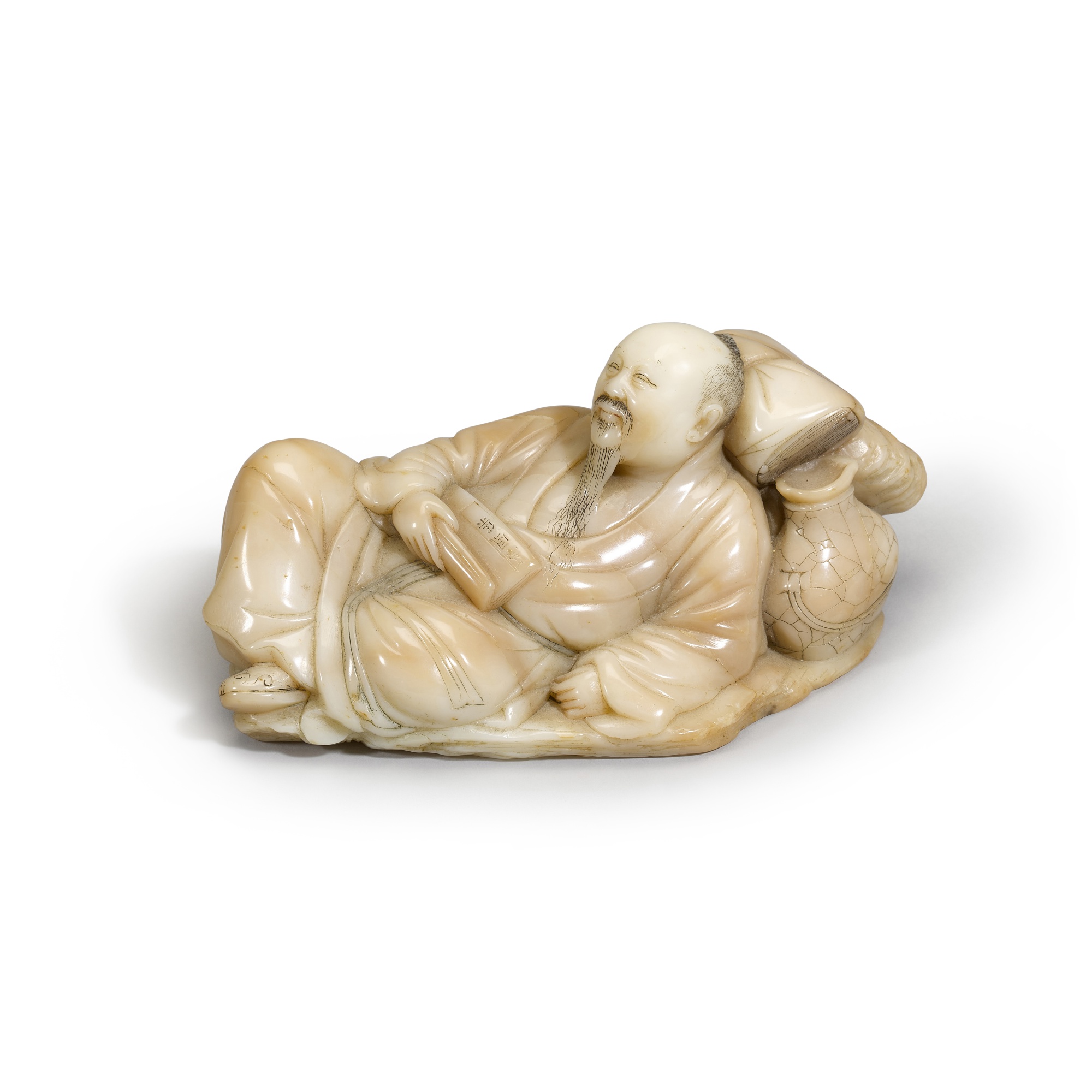 A Chinese carved soapstone figure of Li Bai, Qing Dynasty, 18th century ...