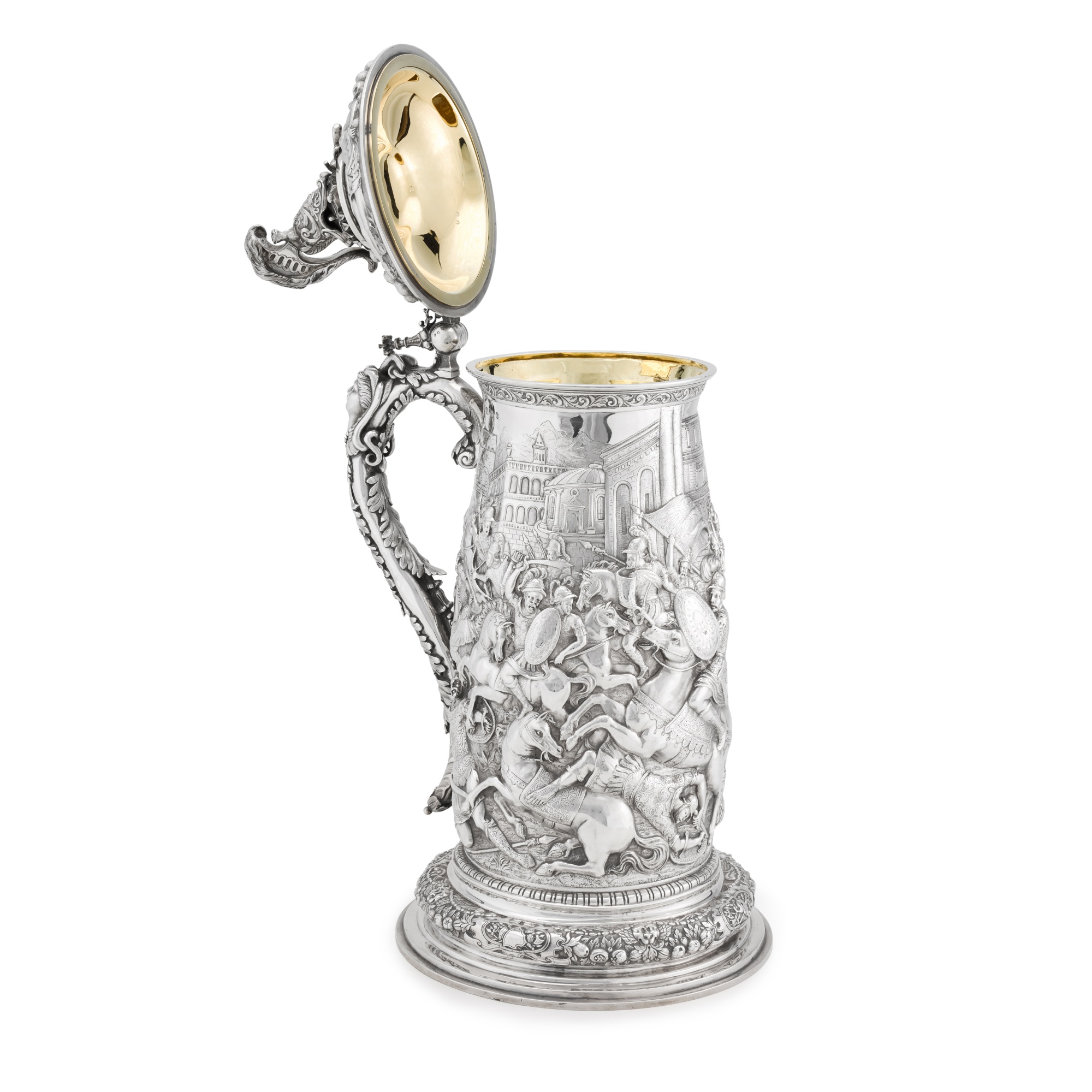 A monumental Victorian silver electrotype tankard, Frederick Elkington ...