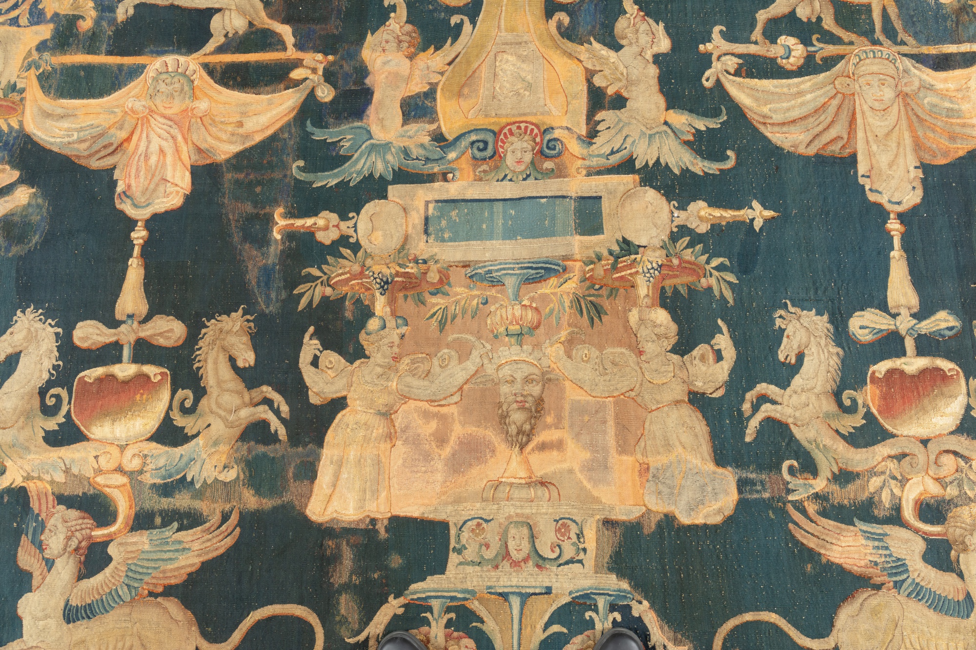 A Flemish grotesque tapestry panel, Brussels, after Perino del Vaga ...