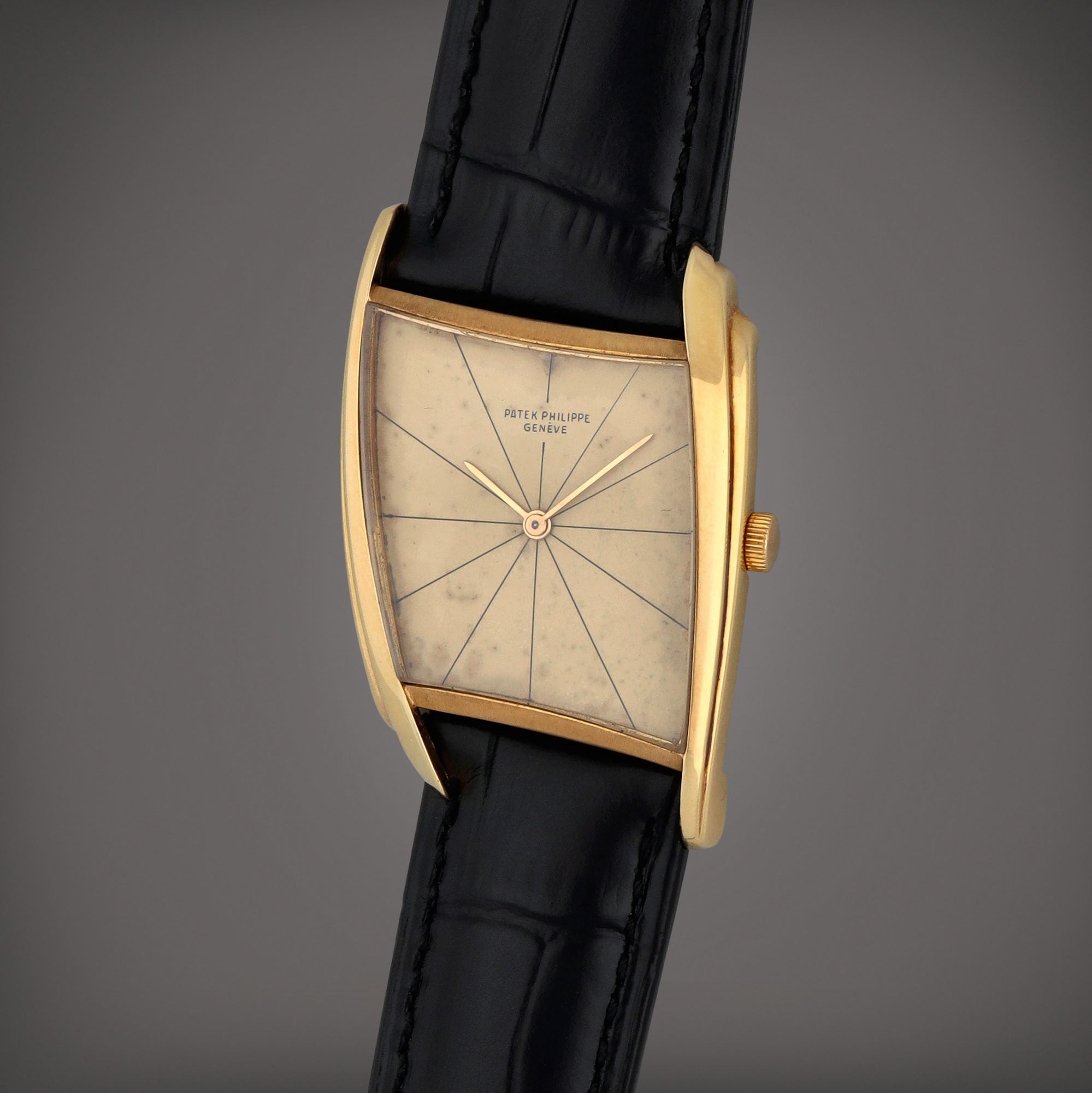 Reference 3424 | A yellow gold asymmetrical wristwatch designed by ...