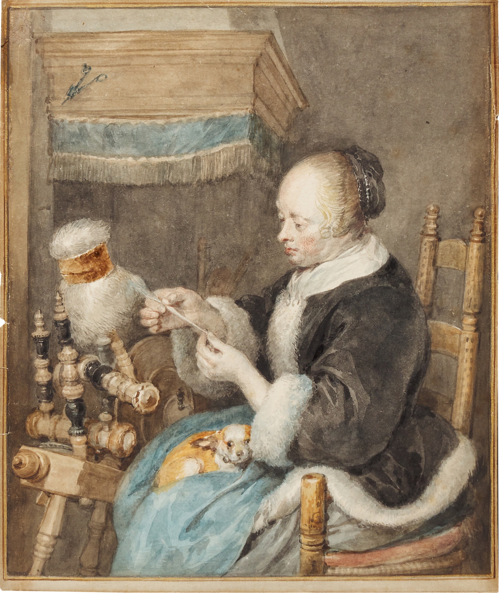 A woman spinning, after Gerard ter Borch | Old Master & British Works ...