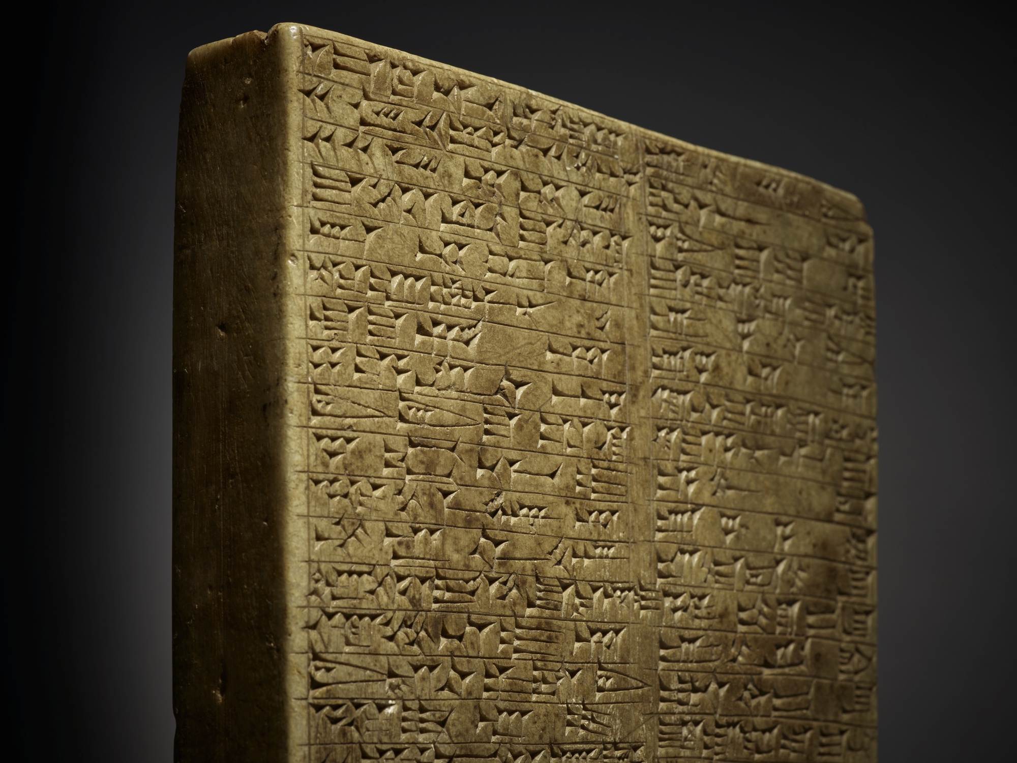 An Assyrian Gypsum Alabaster Foundation Plaque., reign of Tukulti ...