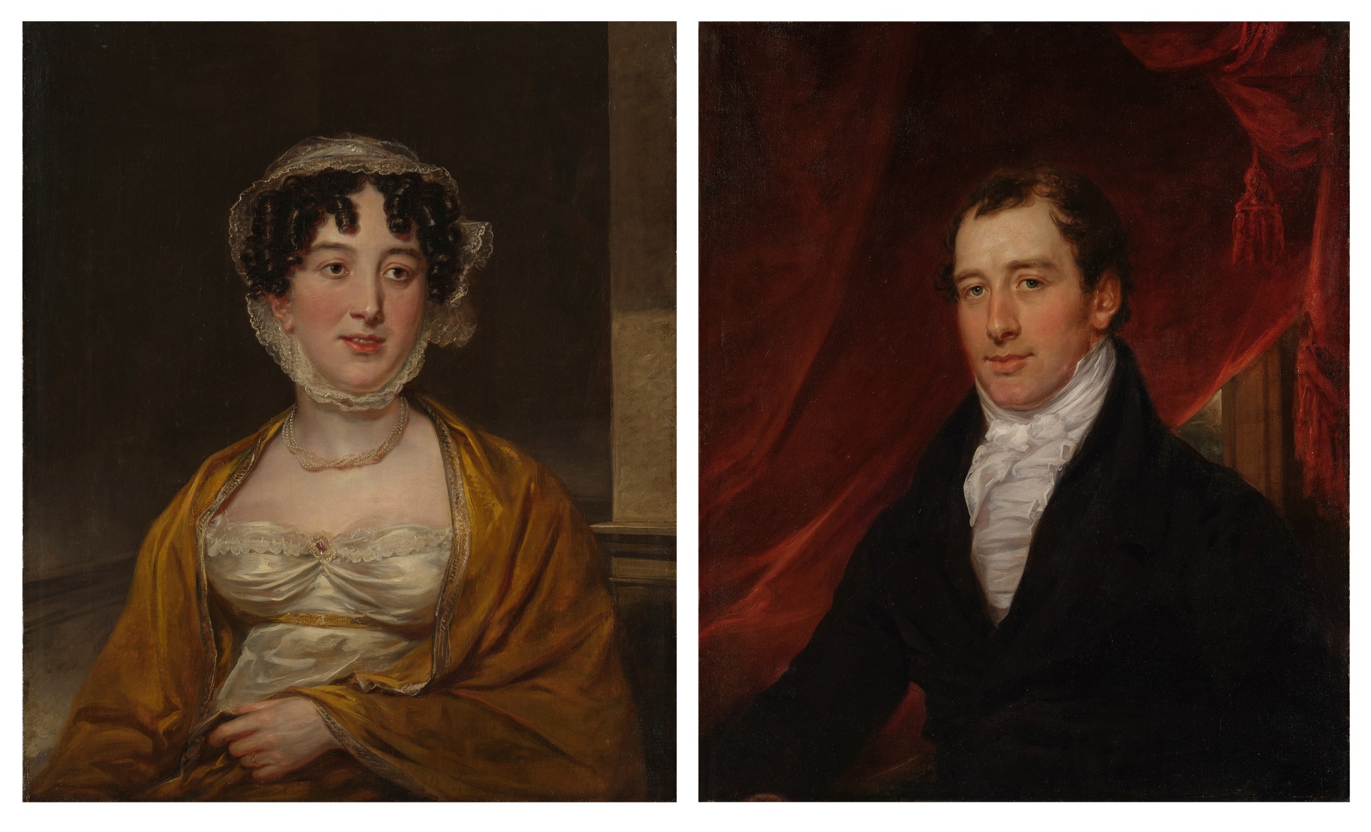 Portrait of a man, presumably Florence Hyde's husband; Portrait of ...
