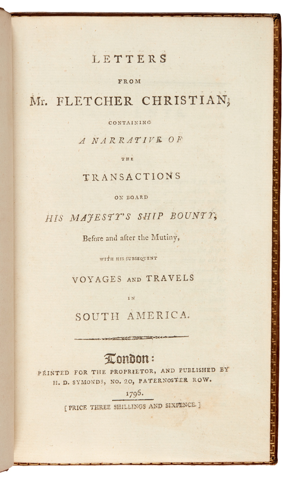 Fletcher Christian | Letters from Mr. Fletcher Christian, London, 1796 ...