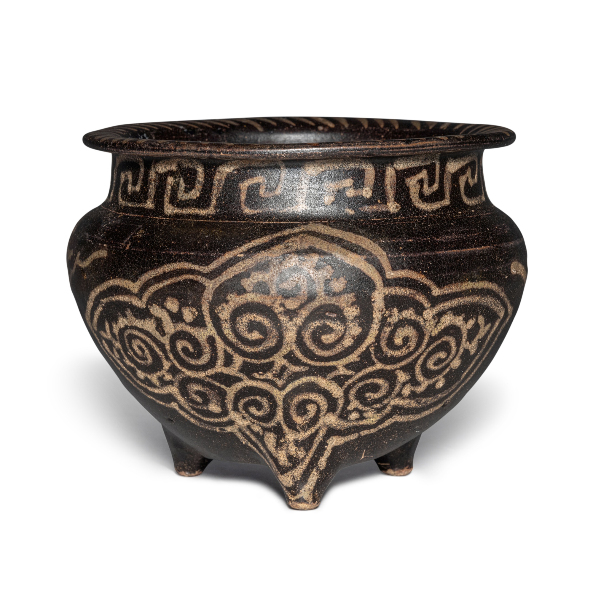 A painted 'Jizhou' black-glazed censer, Southern Song dynasty | 南宋 吉州窰 ...