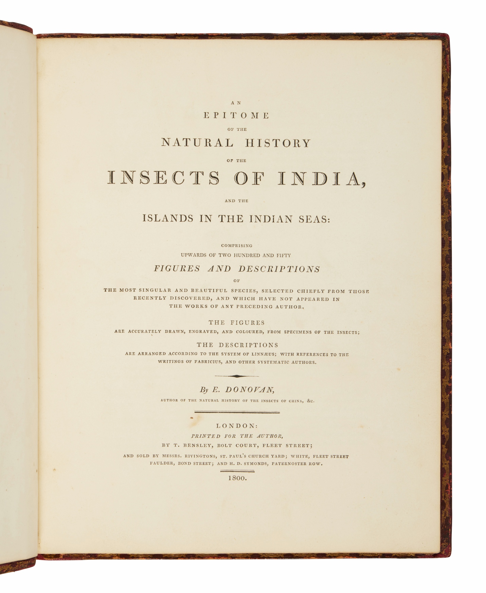 Donovan, Edward | The first of its kind to deal with India's entomology ...