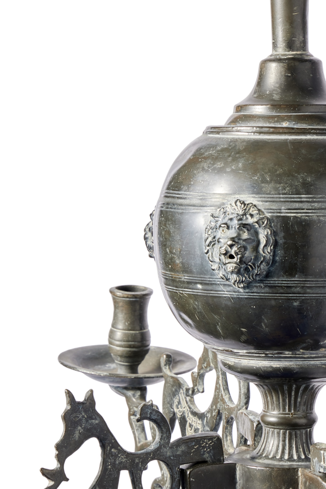 A Pewter Four-Light Hanging Sabbath Lamp, probably German, late 18th ...