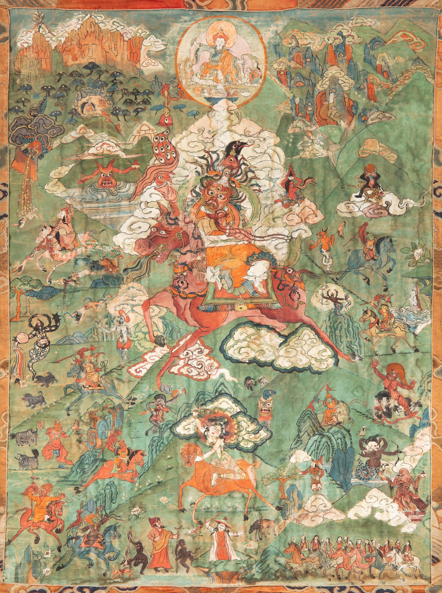 A thangka depicting a Nyingma protector deity, Tibet, 19th century | 西藏 ...