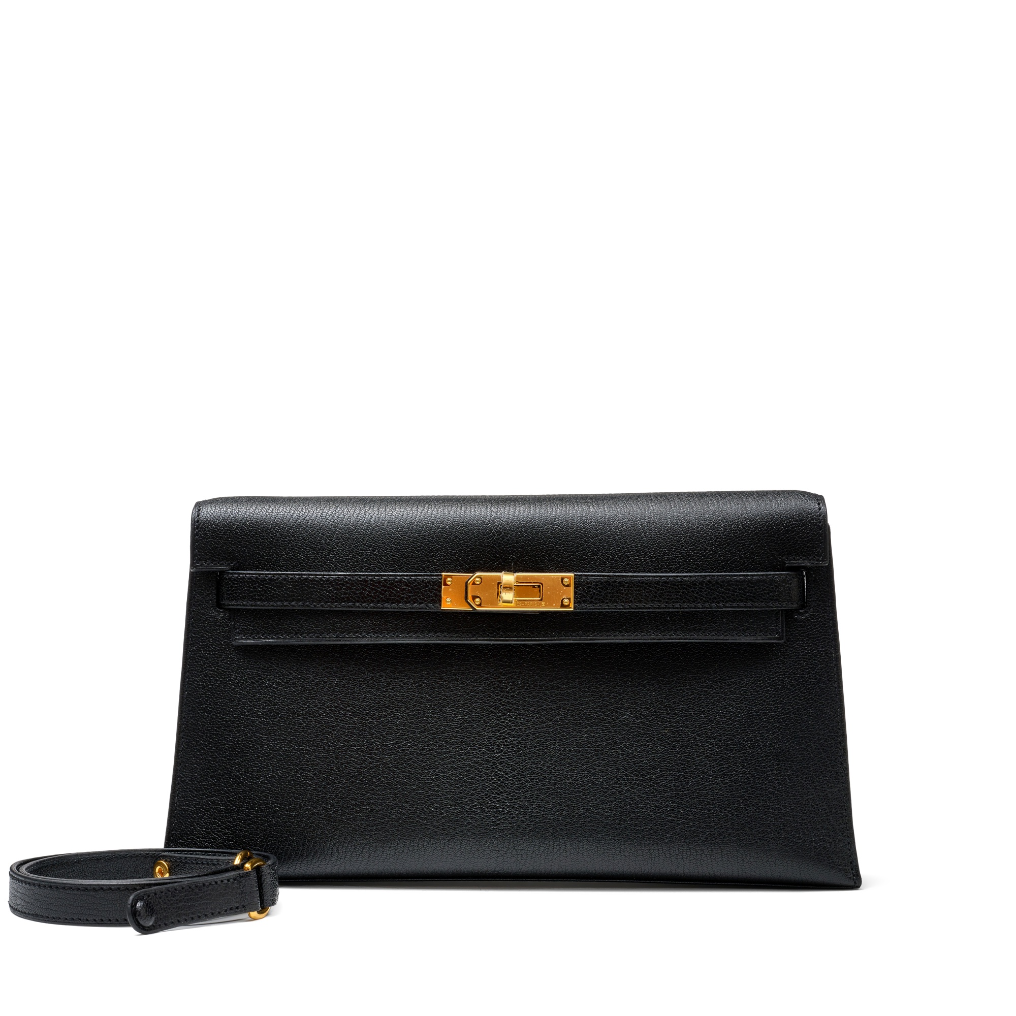 Black Chèvre Chamkila Kelly Elan Gold Hardware, 2023 | Handbags and ...