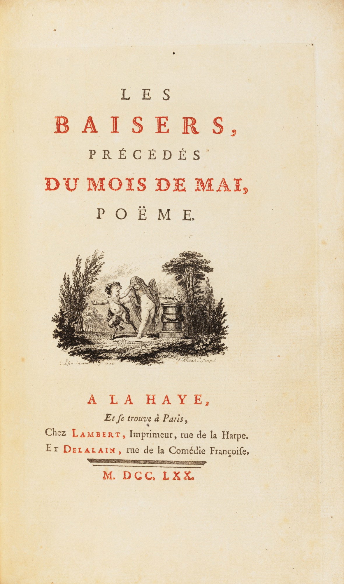 Les Baisers... La Haye et Paris, 1770. Exemplaire sur papier de ...