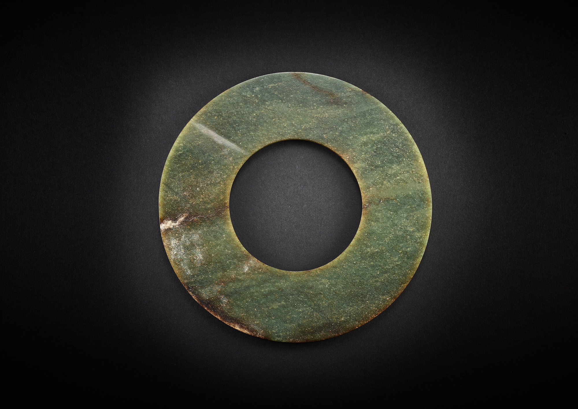 A green jade disc, huan, Neolithic period - early Shang dynasty ...