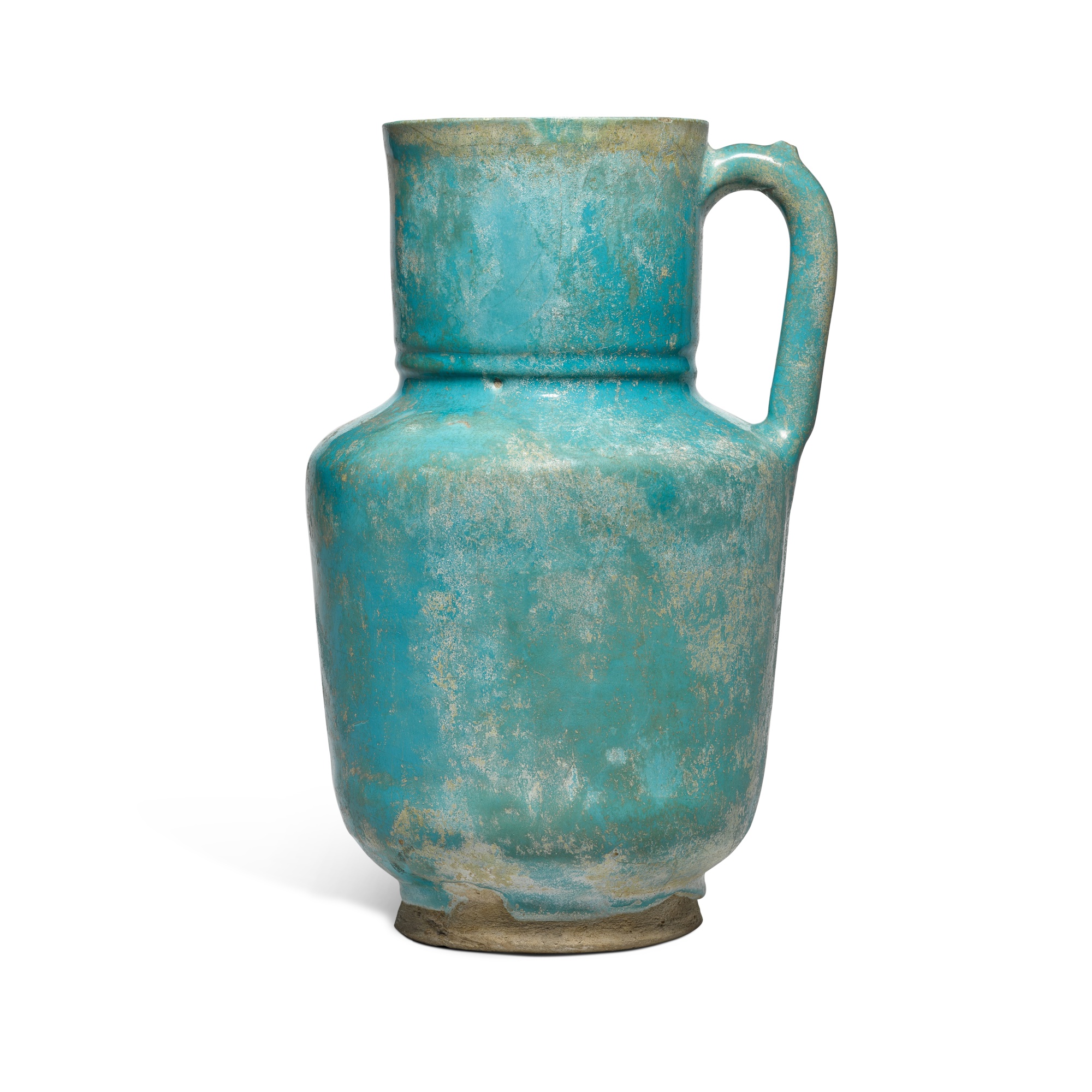 A large Kashan turquoise cylindrical jug, Persia, 12th century | Arts ...