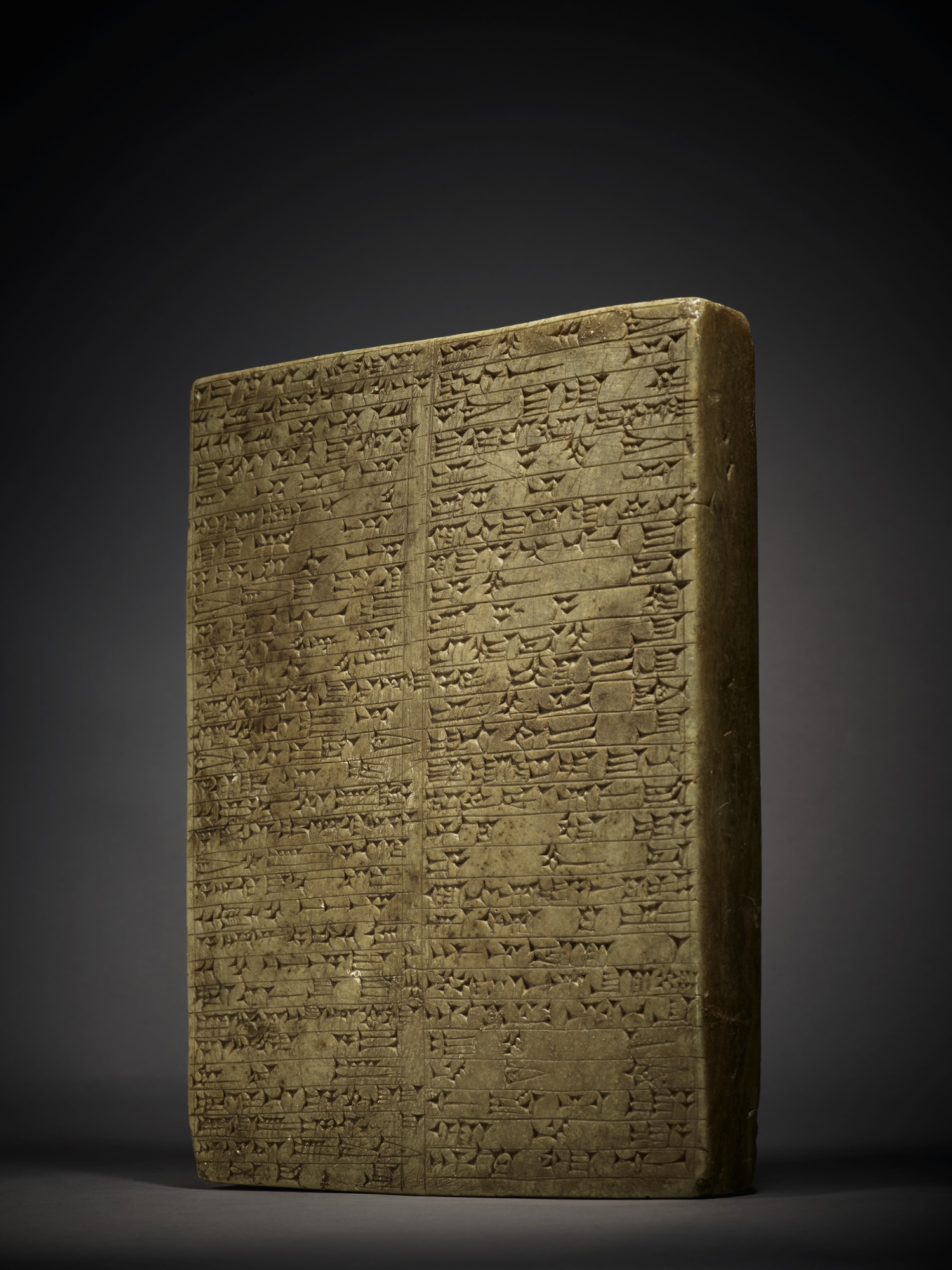 An Assyrian Gypsum Alabaster Foundation Plaque., reign of Tukulti ...