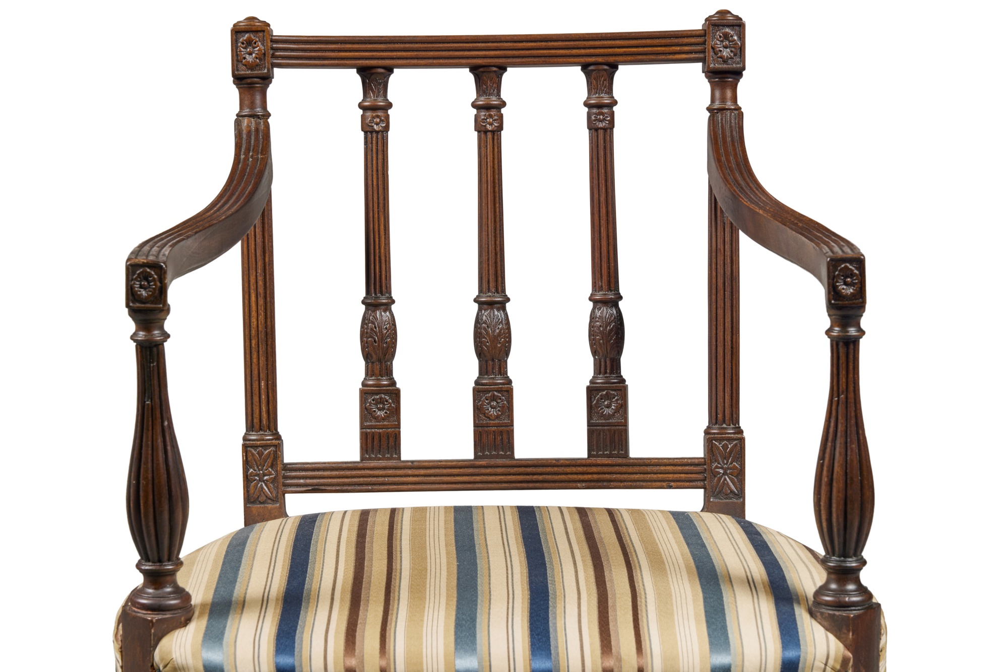 Fine and Rare Pair of Federal Carved Mahogany Armchairs, Attributed to ...