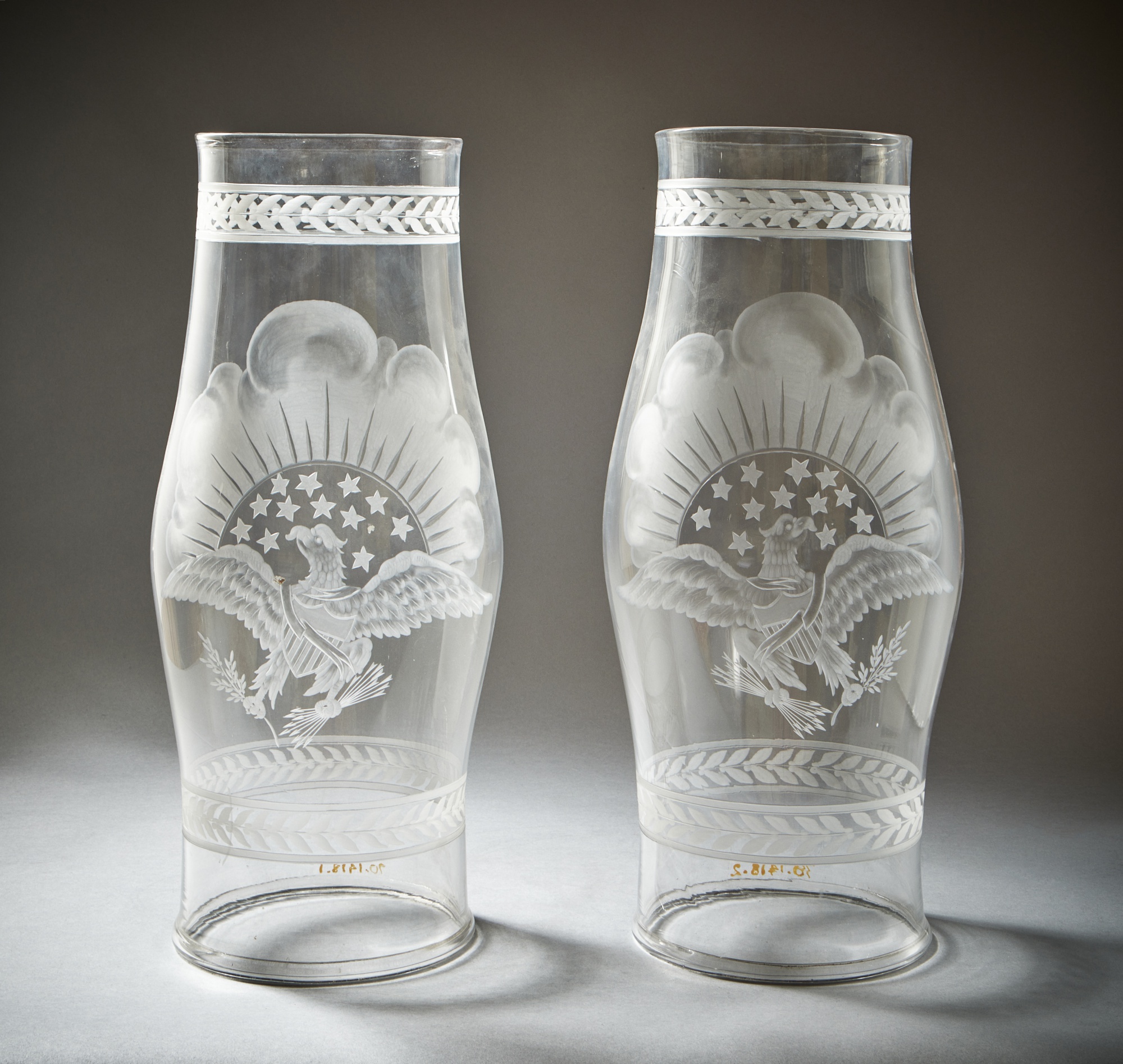 A Pair of Glass Hurricane Shades, 19th century | America Without ...