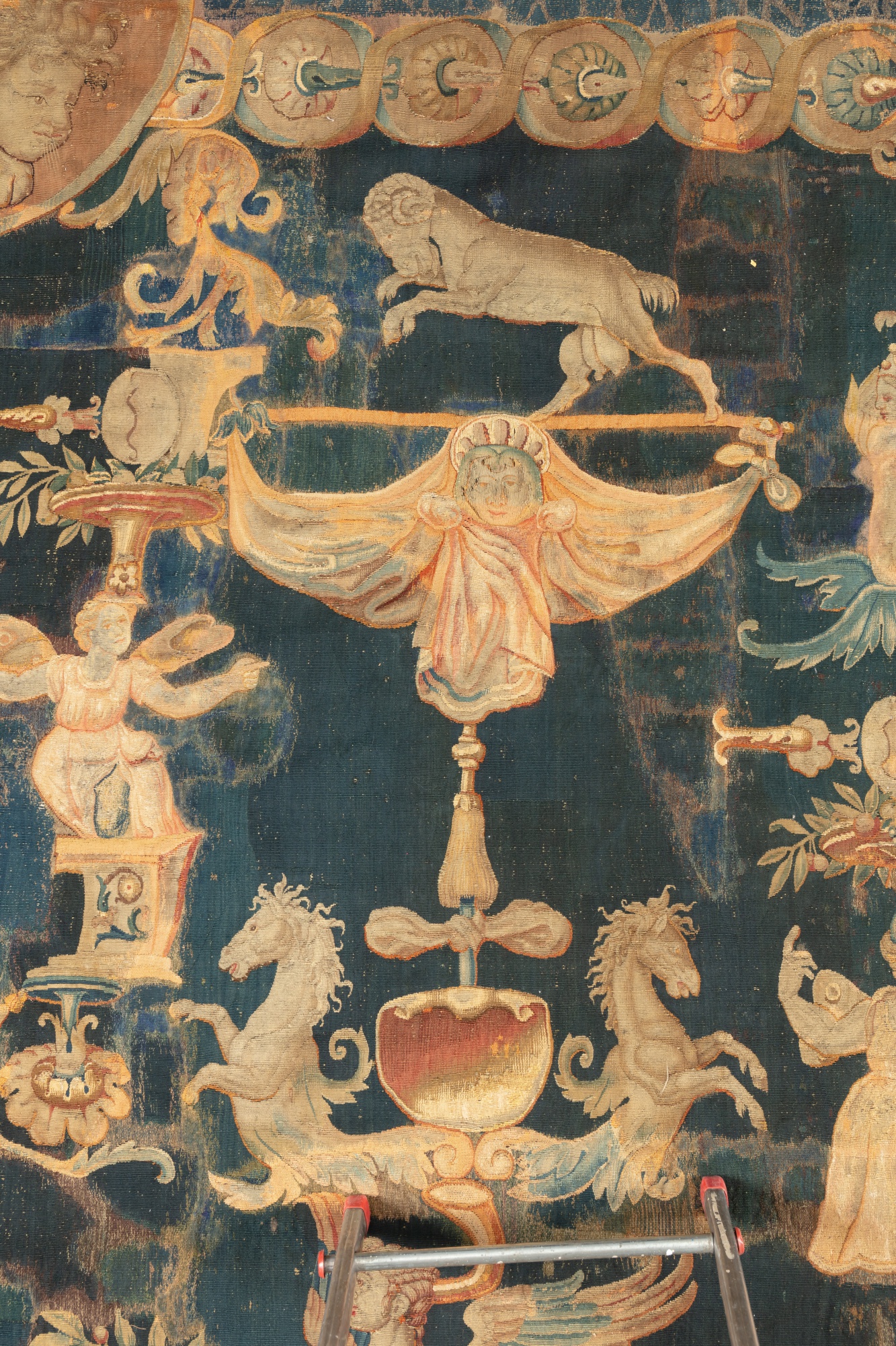 A Flemish grotesque tapestry panel, Brussels, after Perino del Vaga ...