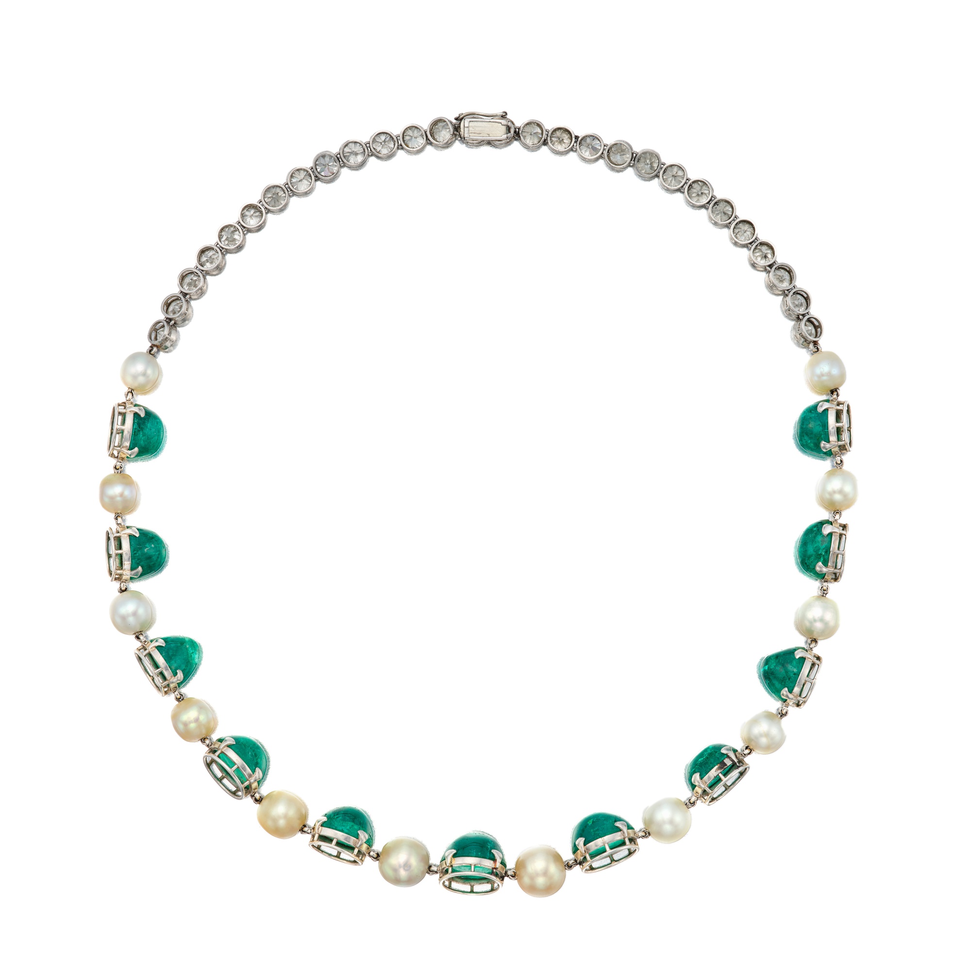 Emerald, Natural Pearl and Diamond Necklace | 祖母綠、天然珍珠及鑽石項鏈 ...