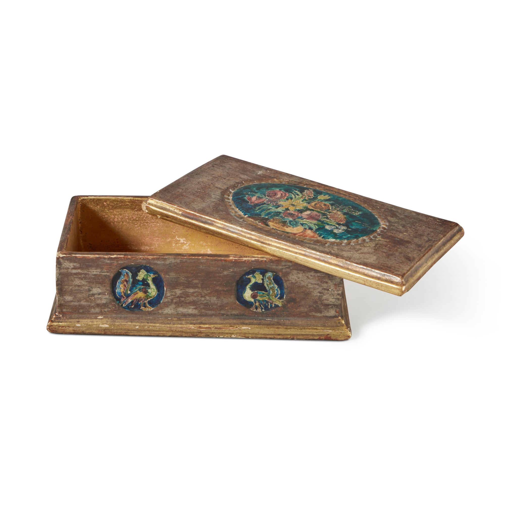 Peacocks, Flowers and Butterflies: Carved and Painted Box | Modern ...