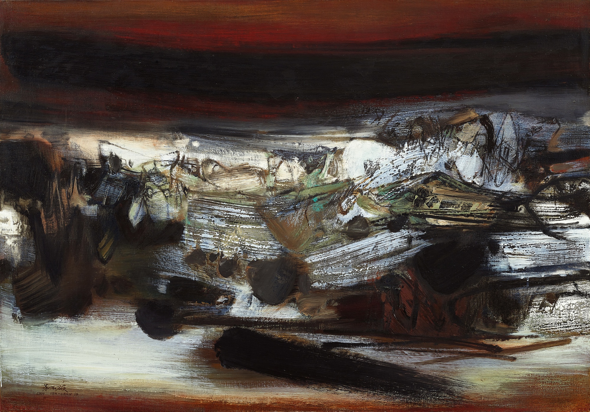 Chu Teh-Chun 朱德群 | No. 186 (Le jour va naître) 186號構圖（黎明） | Modern Day Auction | 2023 | Sotheby's