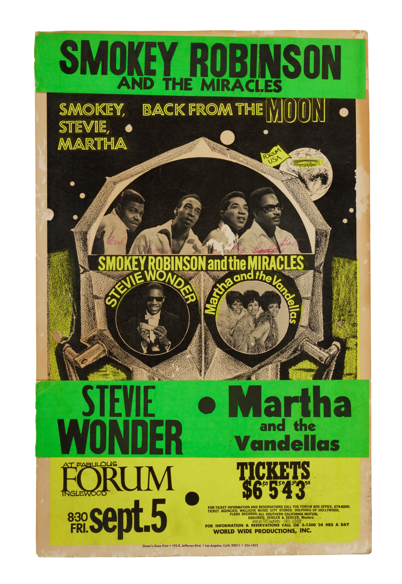 Smokey Robinson and The Miracles | A poster for a 1969 performance in ...
