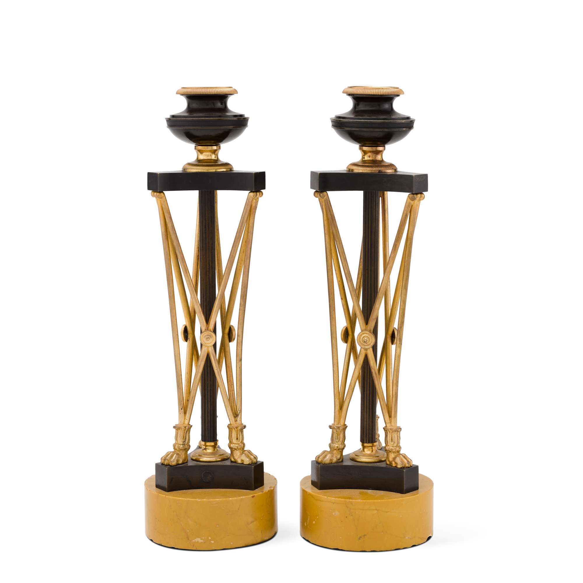 A pair of Regency gilt-and patinated bronze candlesticks | Kenneth ...