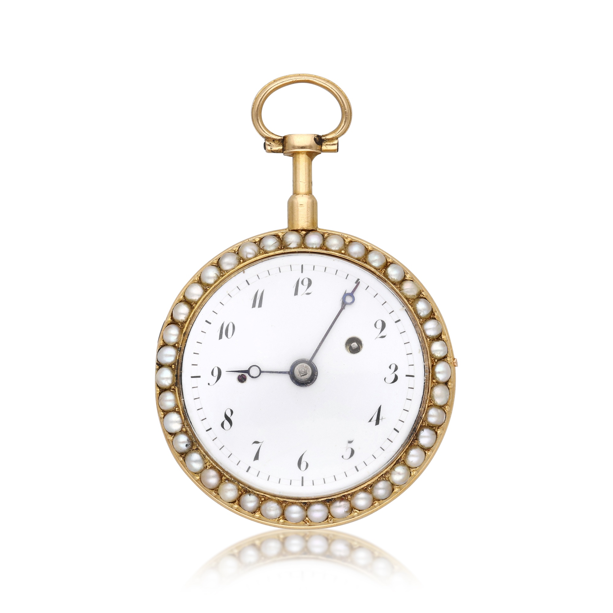 Robin, Paris | A gold, enamel and pearl quarter repeating montre à toc ...