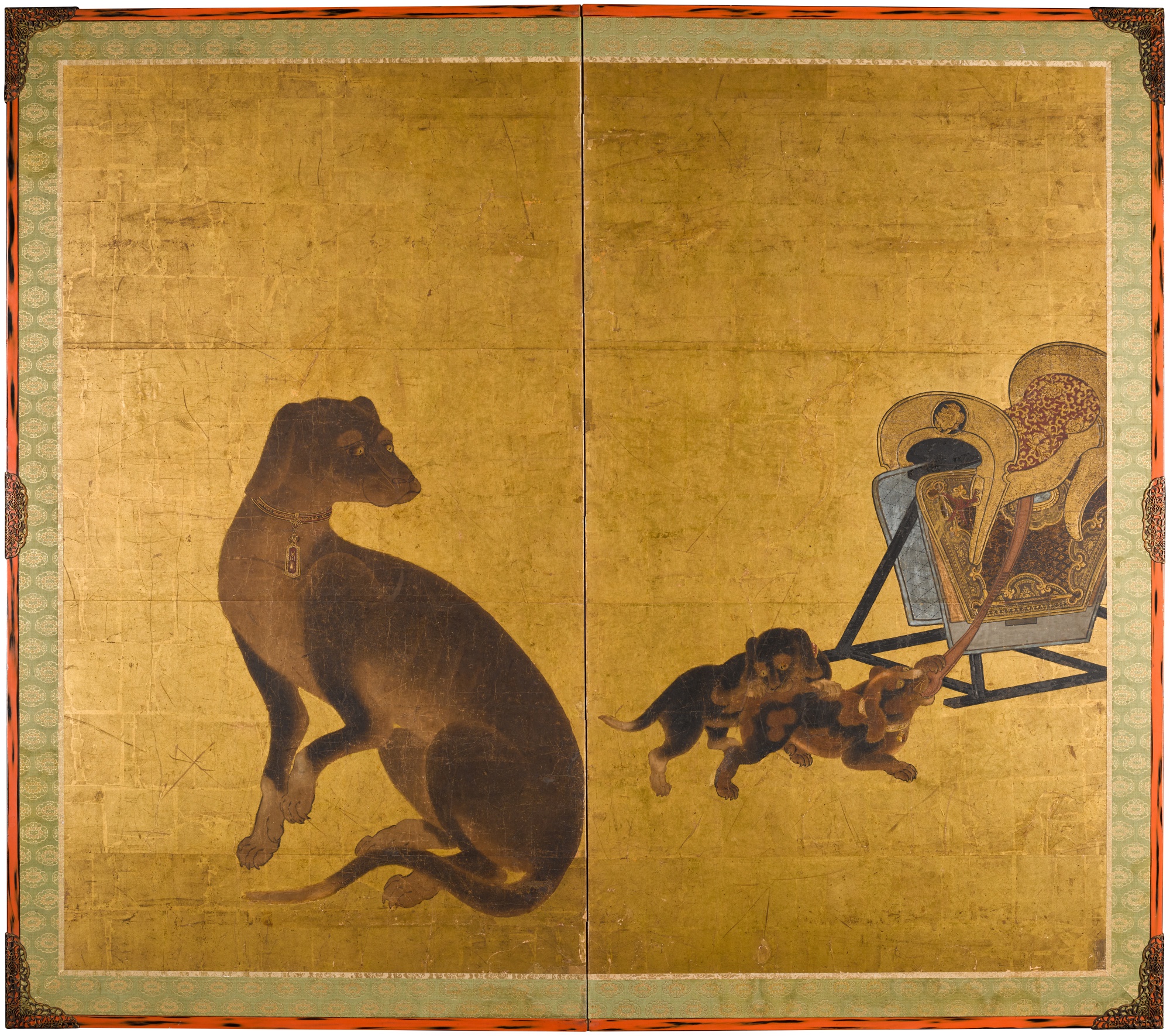 Anonymous, Hound and puppies, Edo period, 17th century | The Edith ...