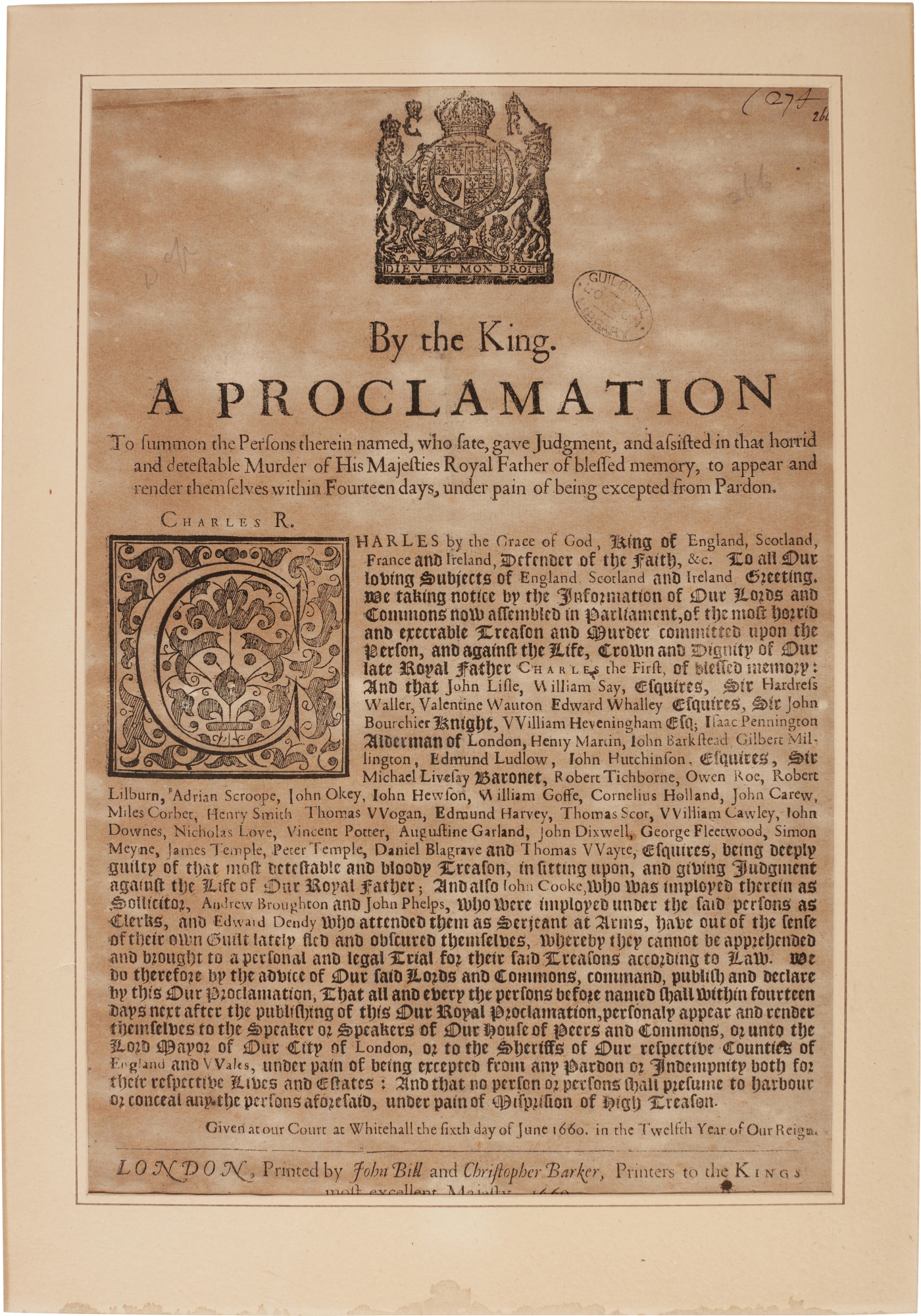 English Civil War | Three printed proclamations, 1649-1660 | Books and ...