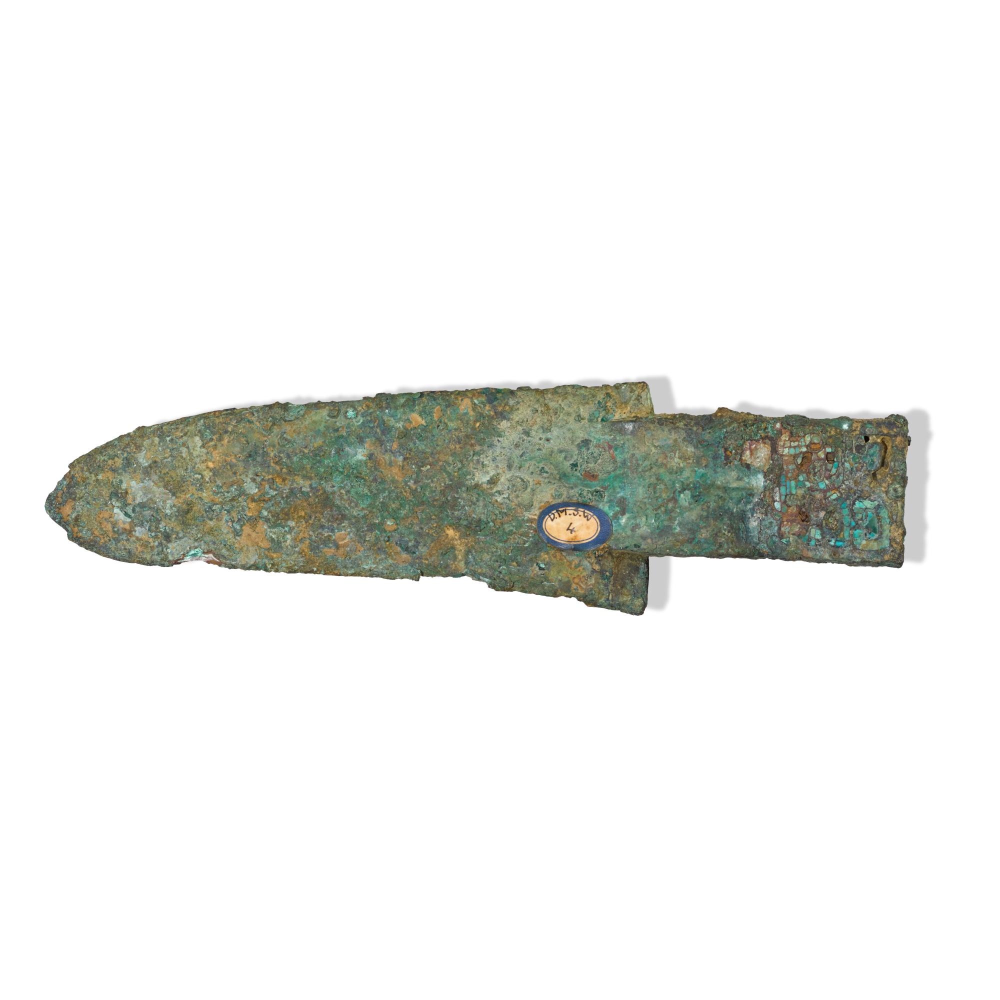 An archaic turquoise-inlaid bronze dagger (Ge), Late Shang dynasty | A ...