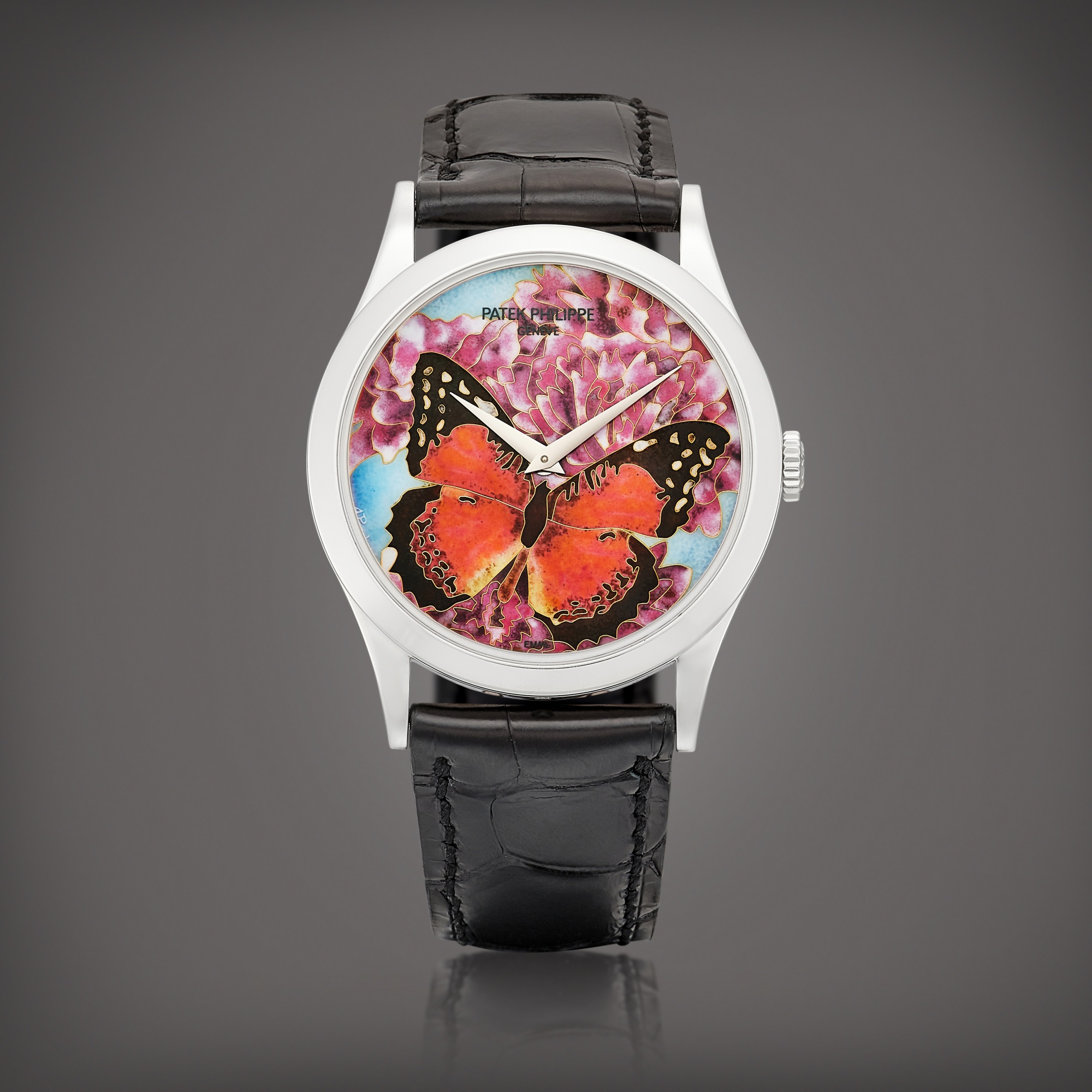 Papillon, Reference 5077 | A limited edition platinum wristwatch with ...