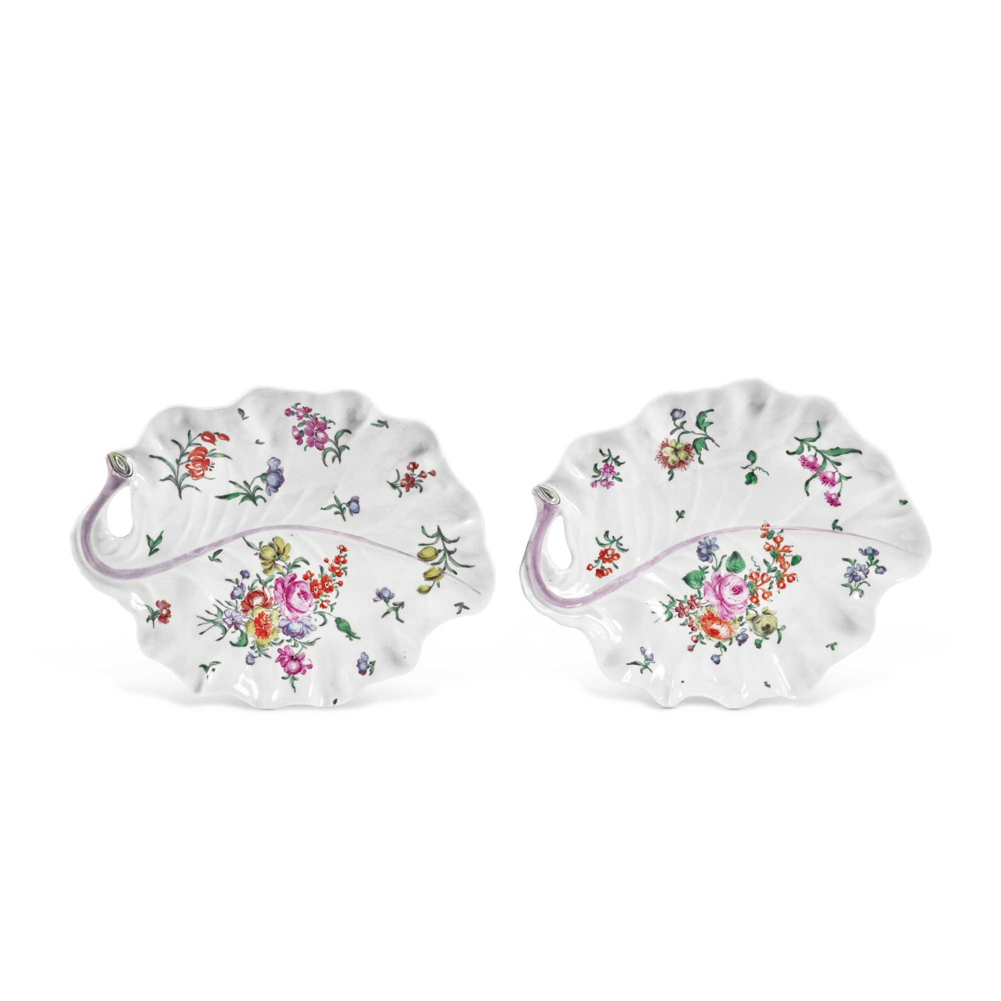 Two Worcester Leaf-Shaped Dishes, Circa 1760 | A Taste of Rococo ...