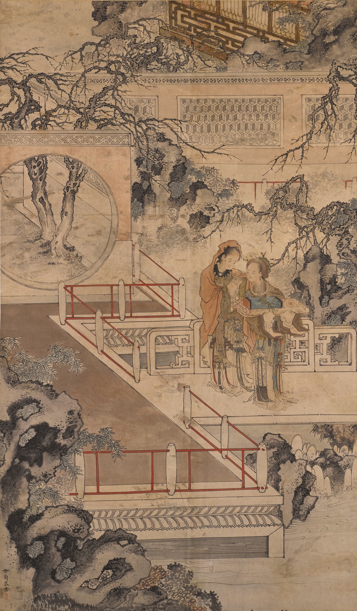 Yu Lan 1742 - 1809 喻蘭 | Ladies in the garden 庭中仕女 | Fine Classical ...