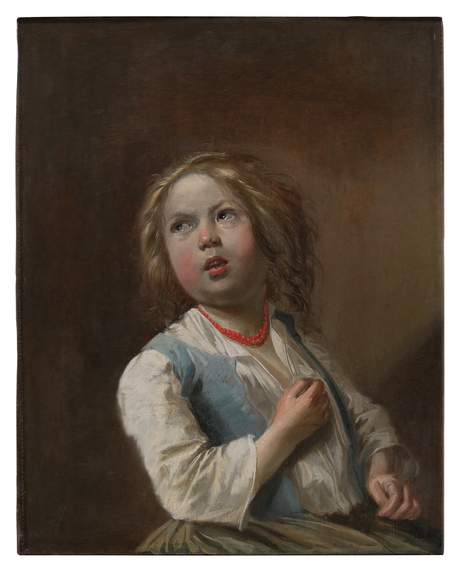 Portrait of a young girl wearing a coral necklace | Master Paintings ...
