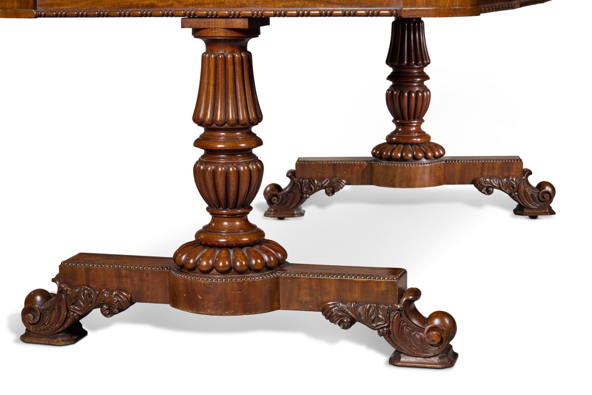 A George IV Green Leather-Lined Mahogany Library Table by Gillows ...