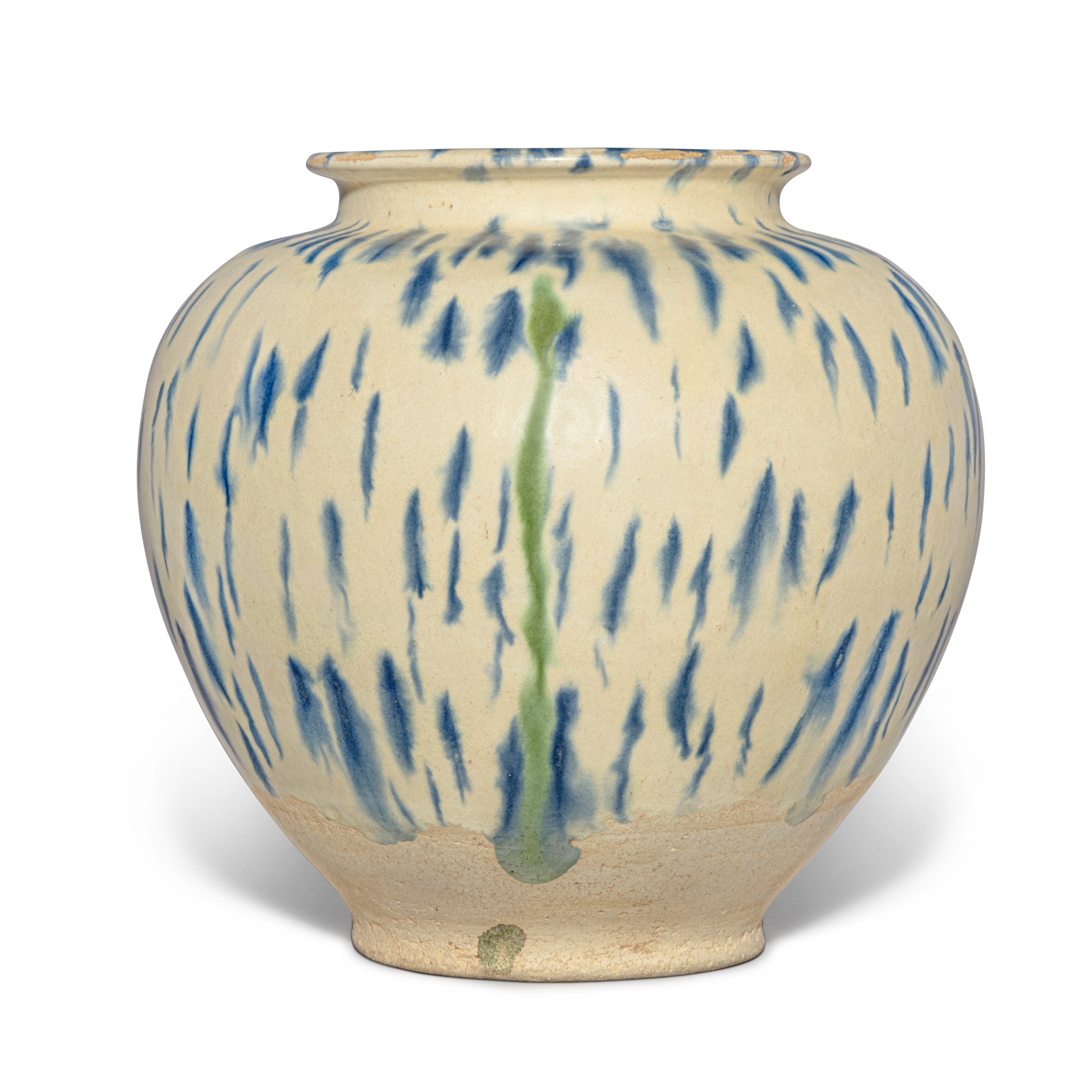 A blue-splashed pottery jar, Tang dynasty | 唐 白釉藍彩罐 | Important Chinese ...