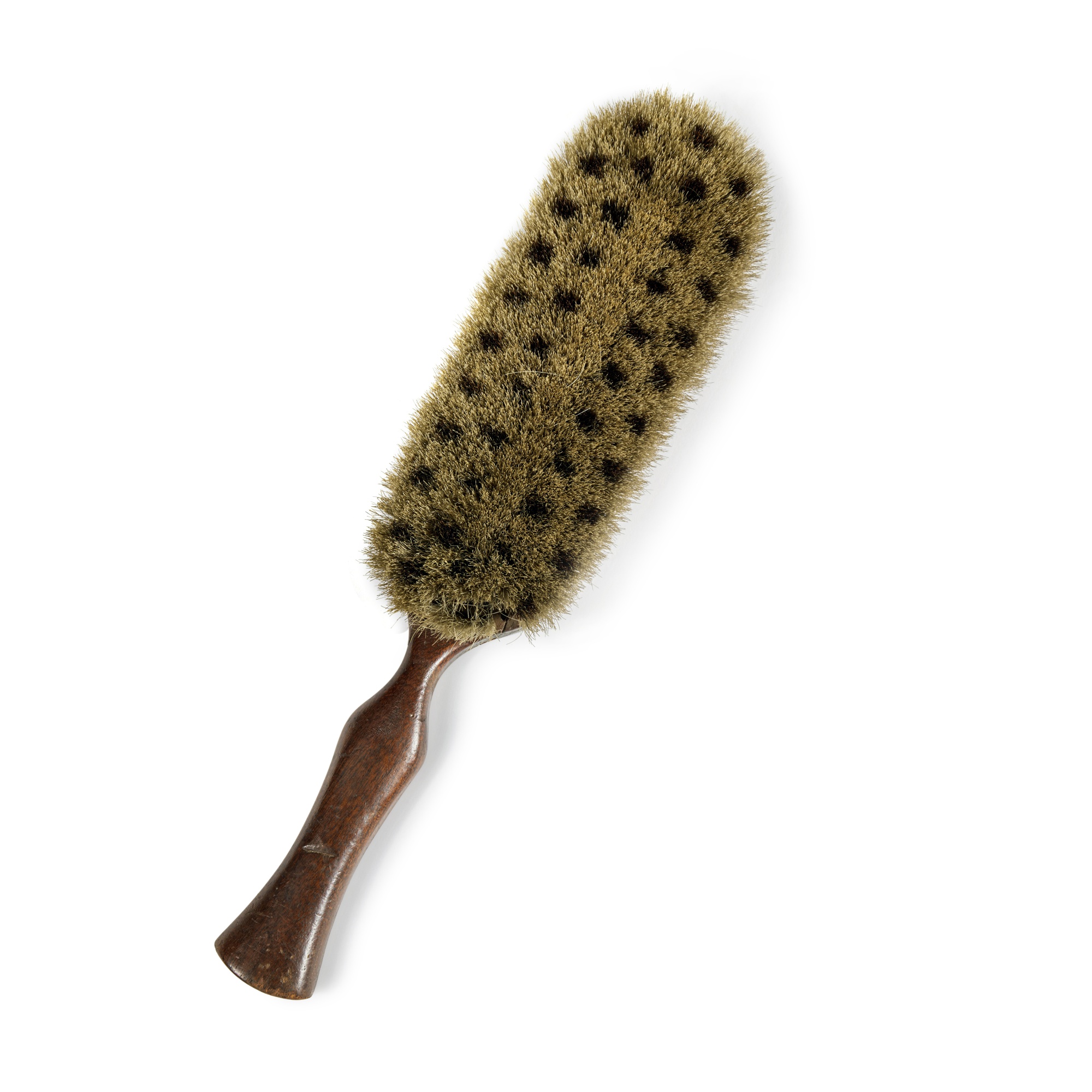 Very Fine and Rare Mahogany Paint-Decorated Badger-Hair Brush with ...