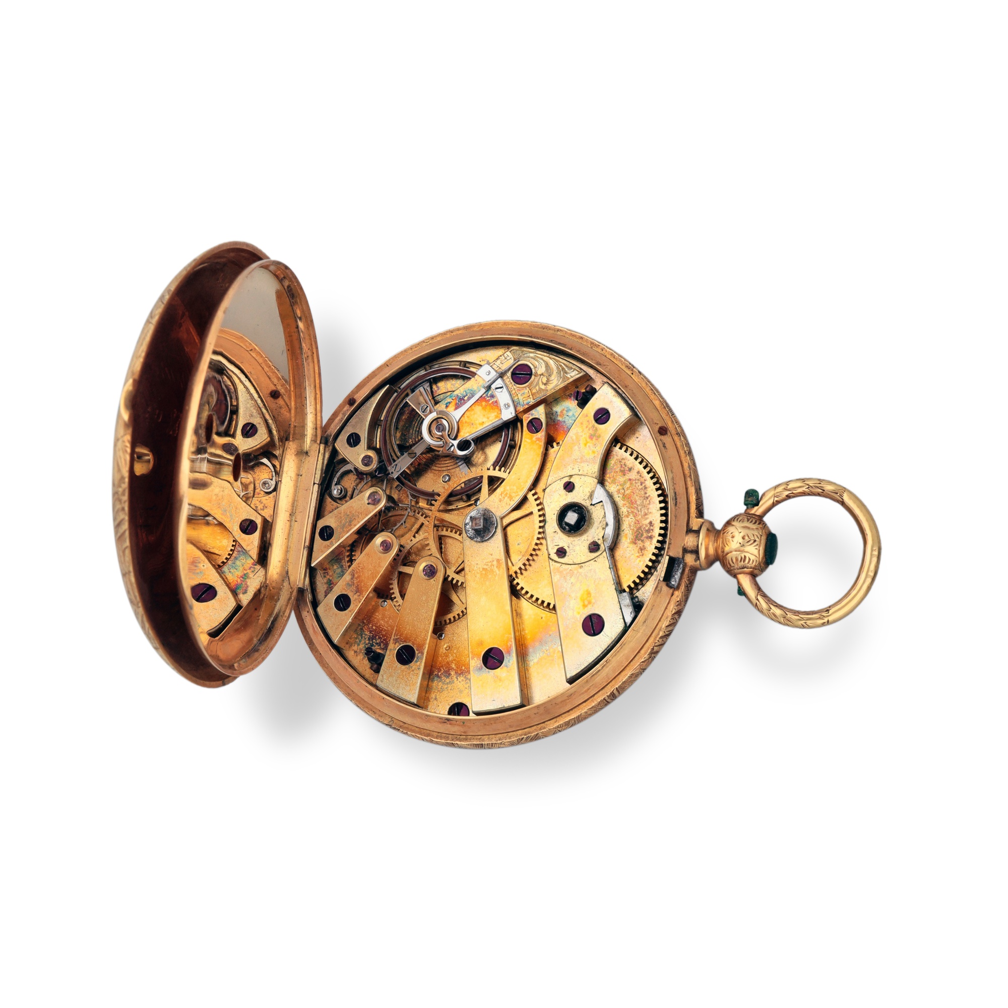 A gold and enamel hunting cased lever watch made for the Ottoman market ...
