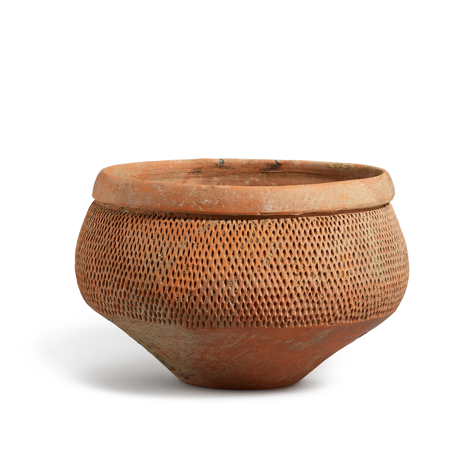 A red pottery bowl with fine pricked designs, Yangshao culture, Banpo ...