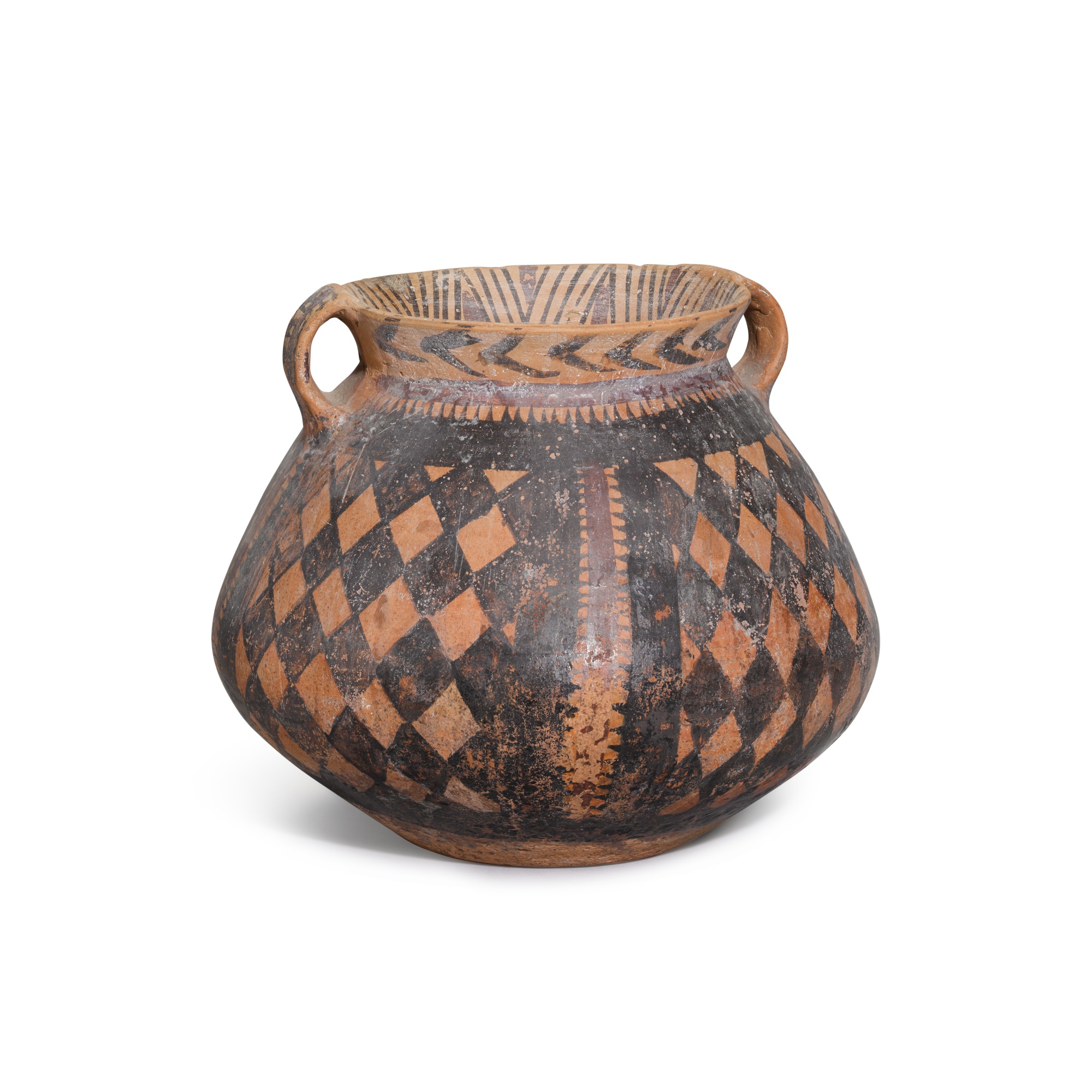 A small painted pottery jar, Neolithic period, Majiayao culture ...