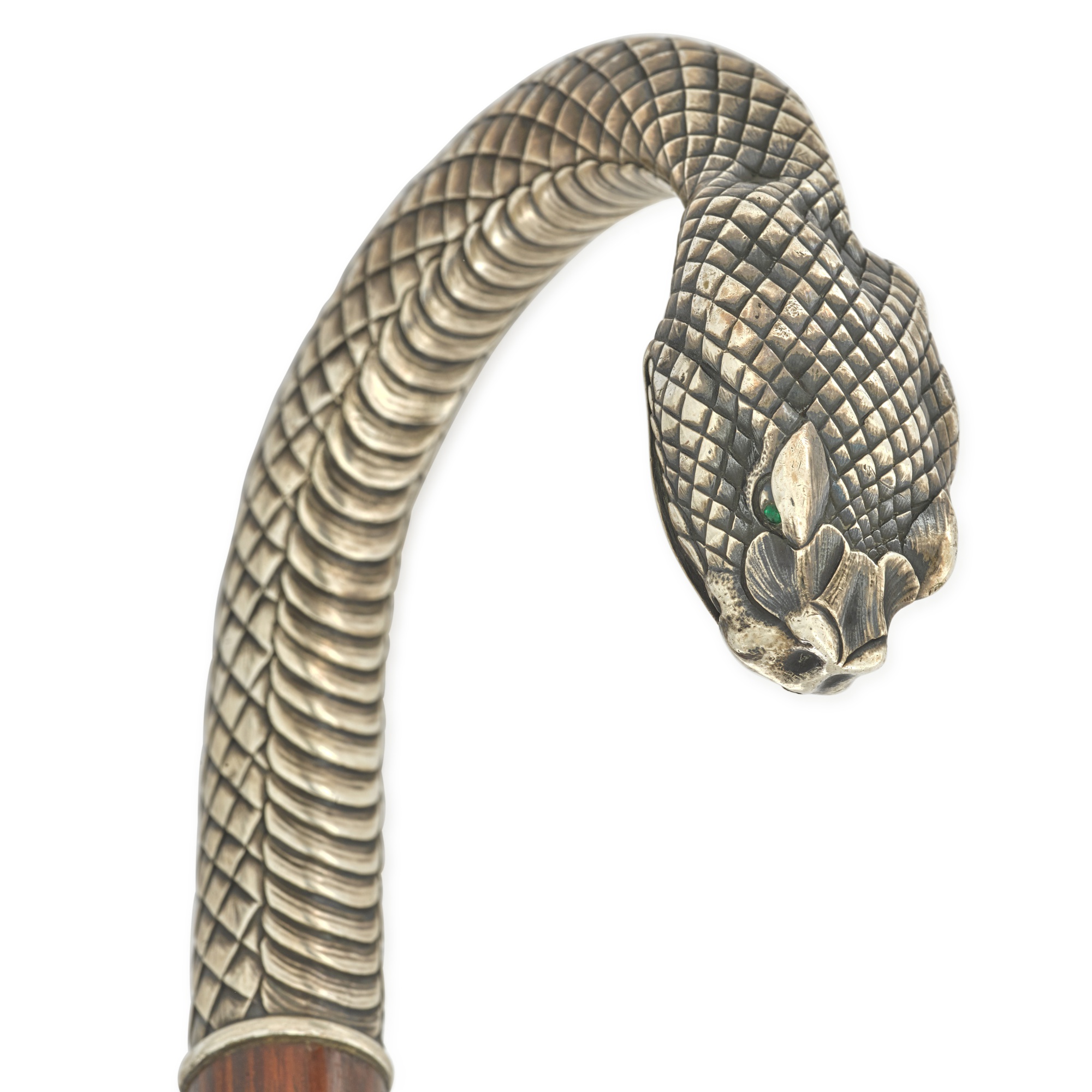 A Russian silver cane handle, maker's mark Cyrillic VP, St Petersburg ...