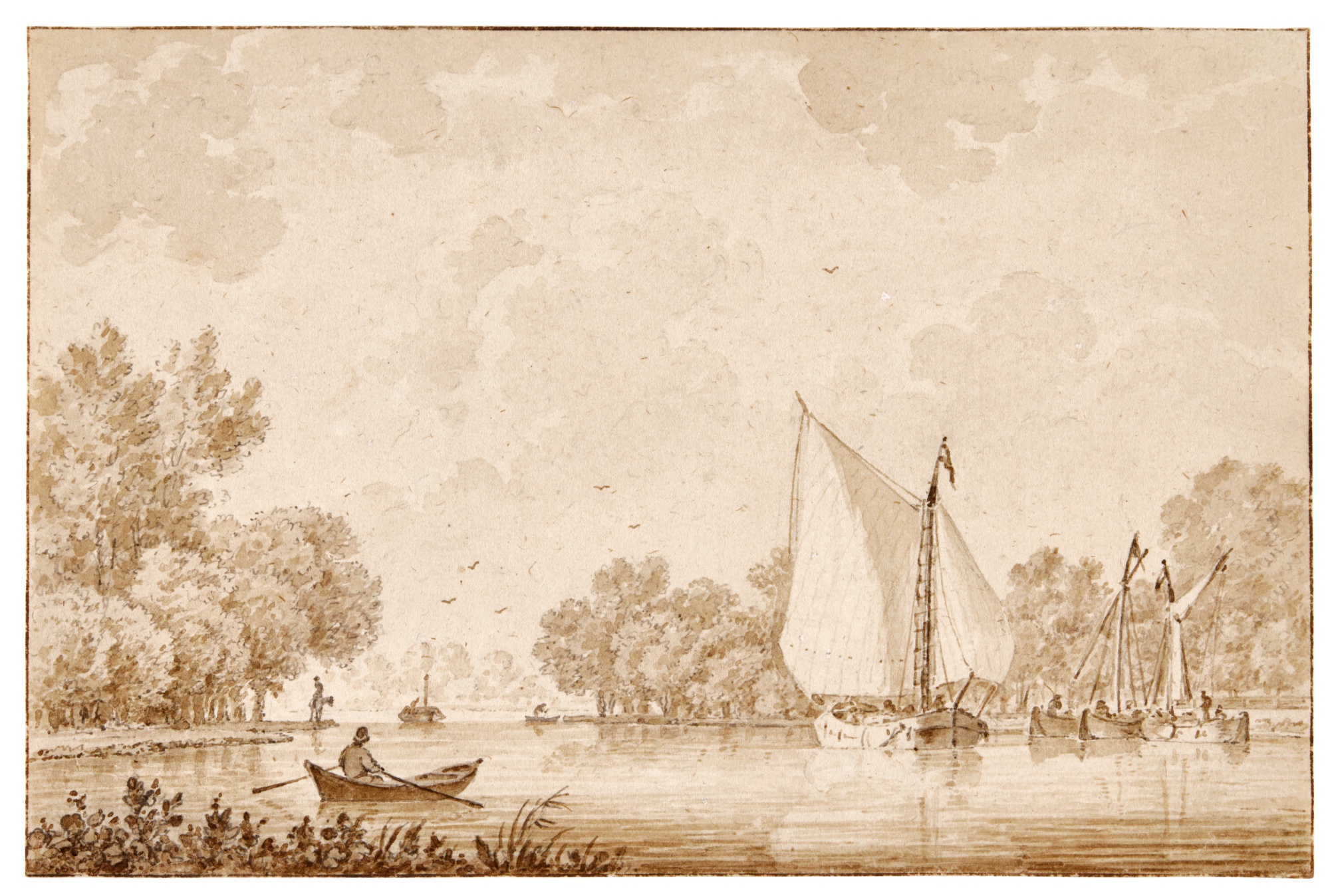 Sailing boats and rowboats on the Vecht | Old Master and British Works ...