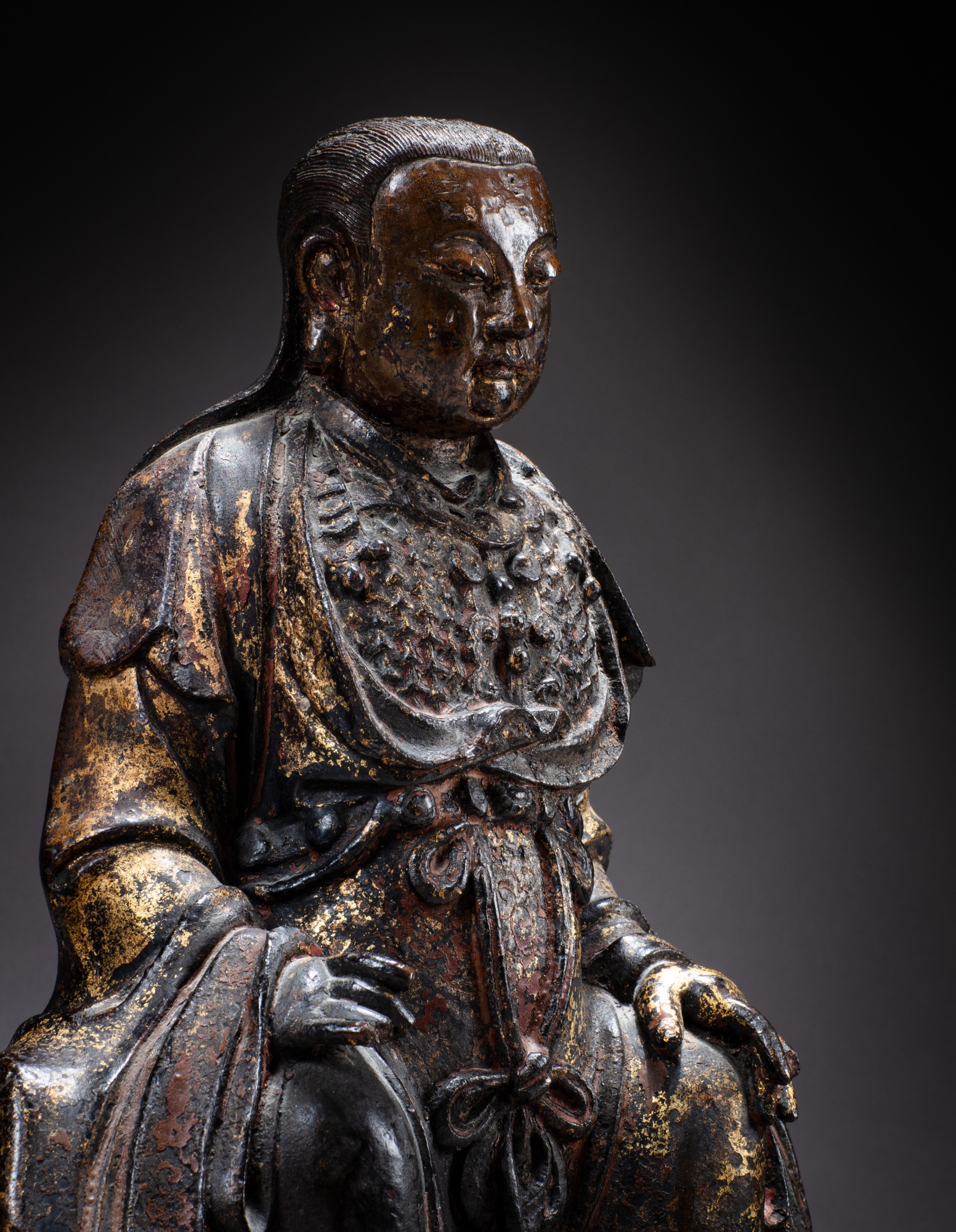 A gilt-lacquer bronze figure of Zhenwu, Qing dynasty, 17th century ...