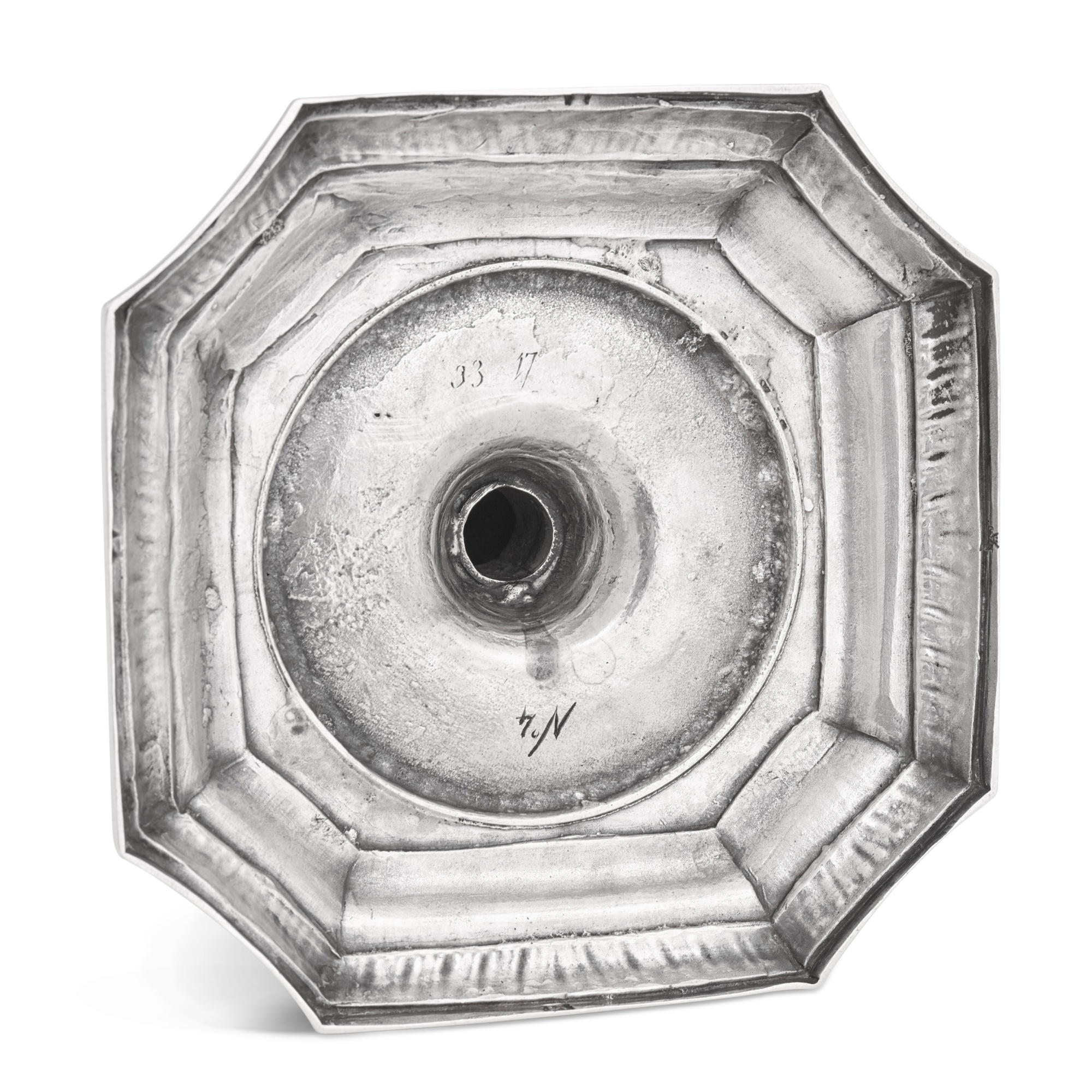 A set of four George II silver candlesticks, George Wickes, London ...