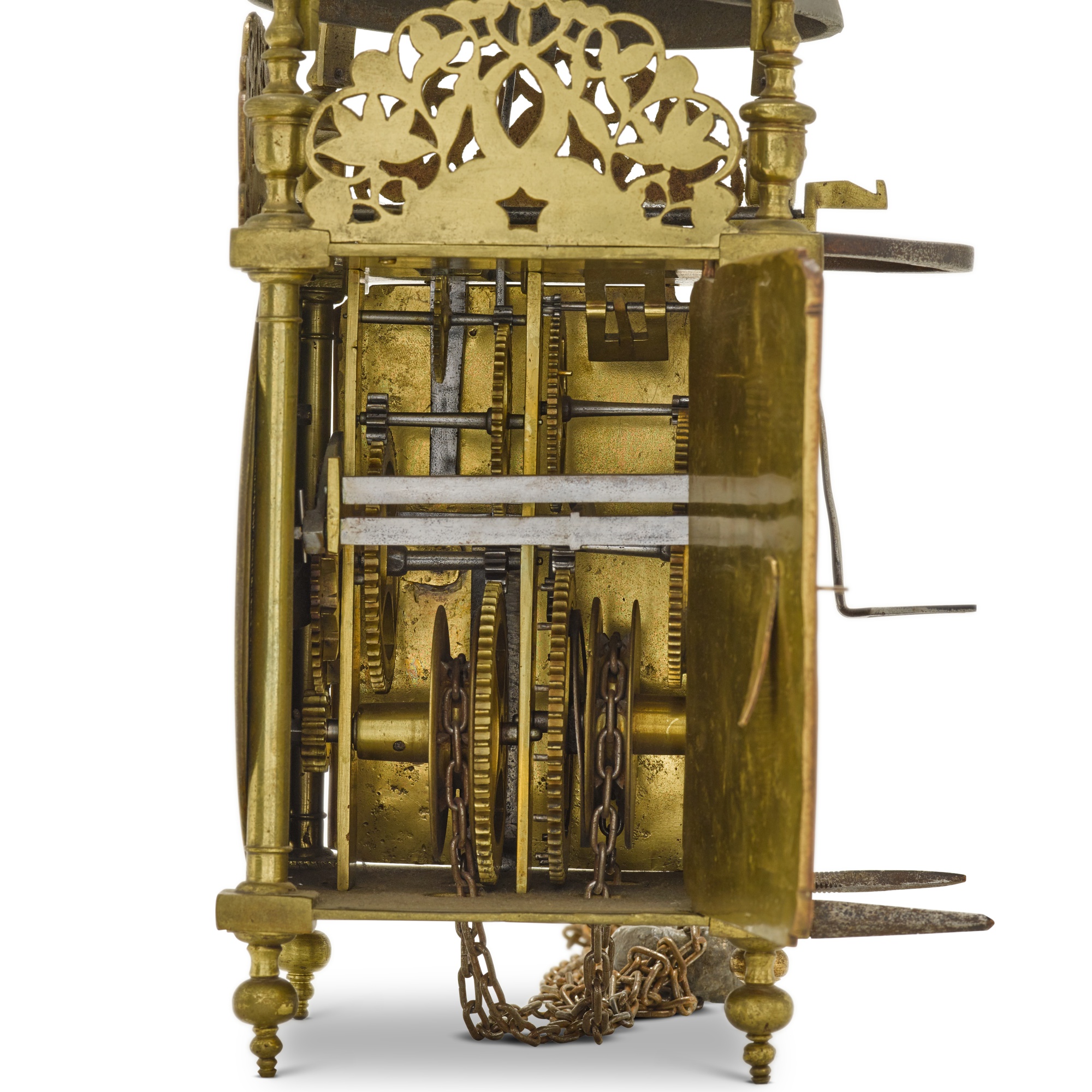 A Queen Anne brass lantern clock, William Wood, Nailsworth, dated 1707 ...