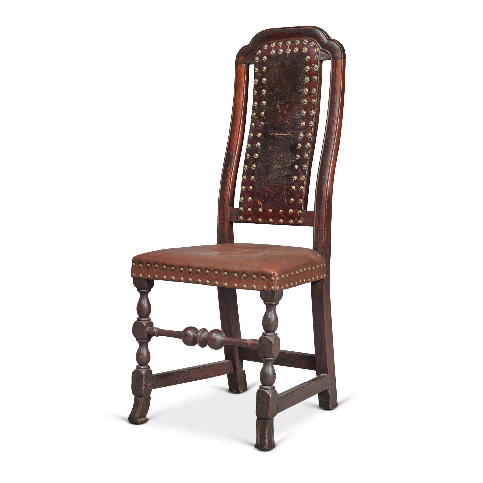 William And Mary Maple 'Leather Back' Side Chair, Boston, Massachusetts ...