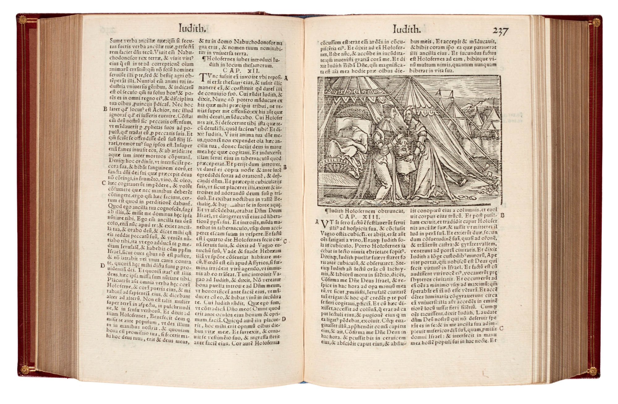 Bible, Latin | Biblia sacra, Lyon, 1542, later red morocco gilt by ...