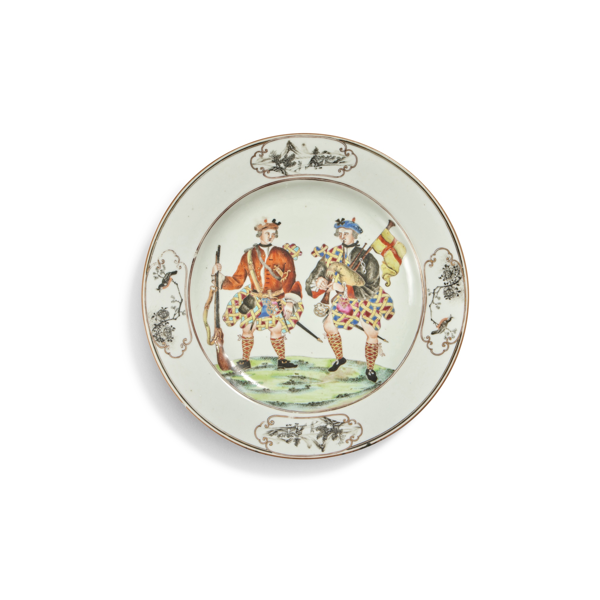 A Rare and Important Chinese Export 'Scotsmen' Plate, Qing Dynasty ...