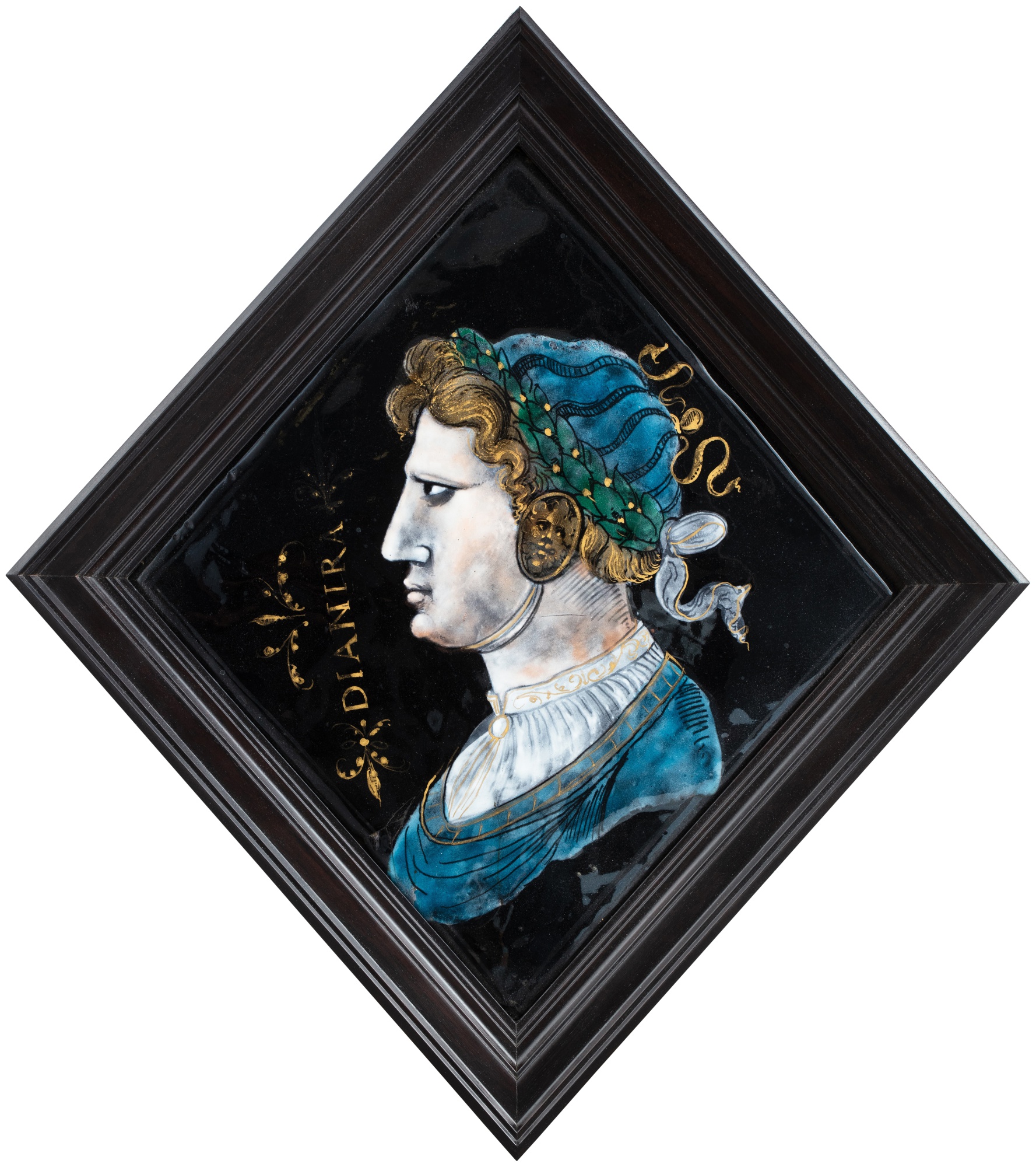 A painted enamel plaque with Deianira | Plaque en émail peint avec ...